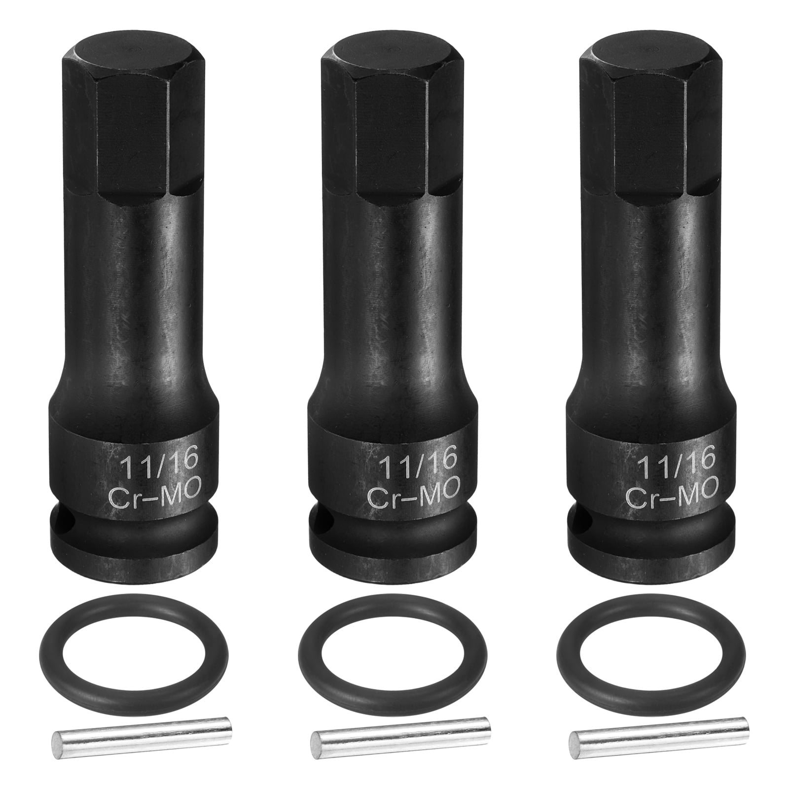 Uxcell 3pcs 1/2" Drive Impact Hex Bit Socket H4(4mm) Metric CR-MO Steel ...