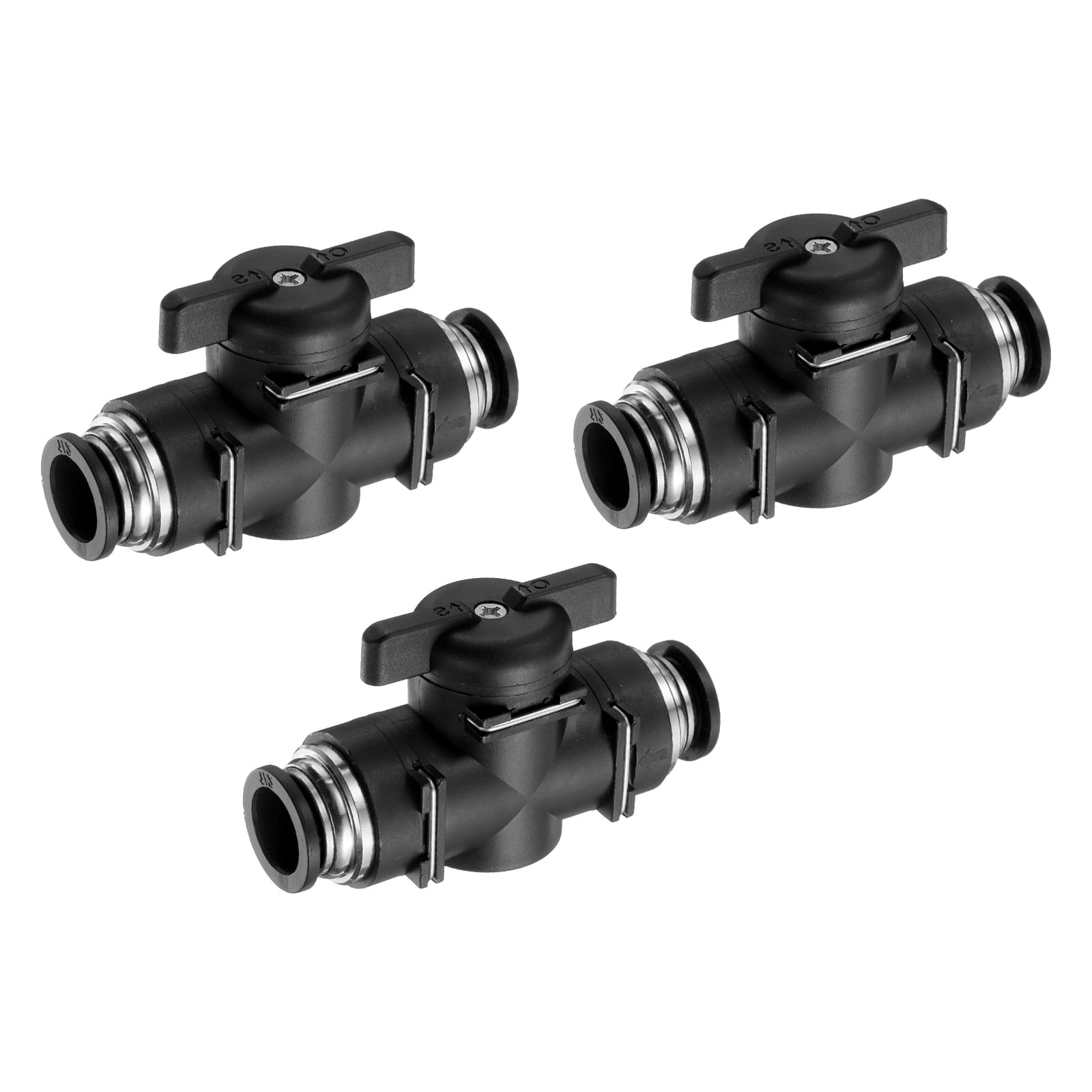 Uxcell 3pcs 1/2" OD Ball Valve Push Quick Connect Pneumatic Air Flow ...