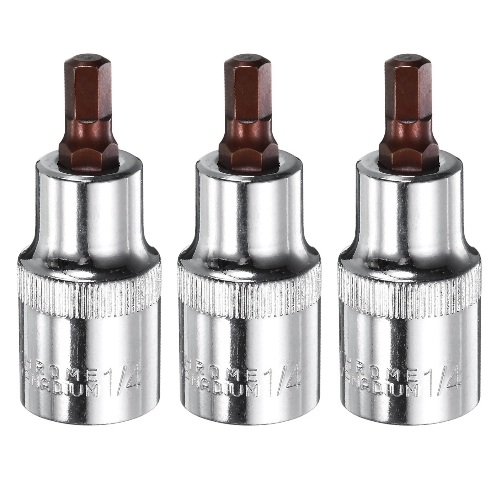 Uxcell 3pcs 1/4" Hex Bit Socket 1/2" Square Drive SAE Extension Impact Bit Power Nut Driver Set ...