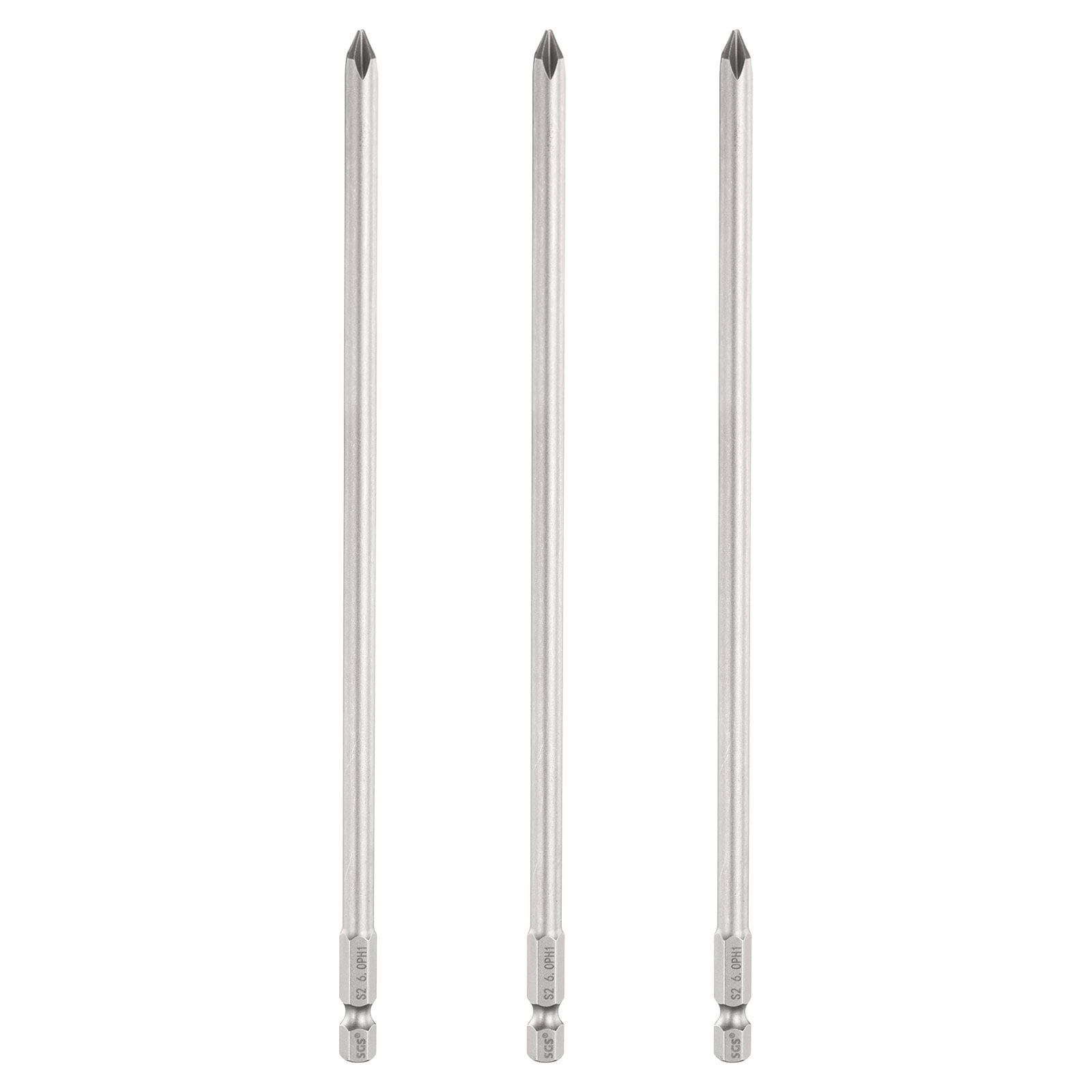 Uxcell 3pcs #1 Phillips Screwdriver Bit PH1 1/4" Hex Shank 8" (200mm ...