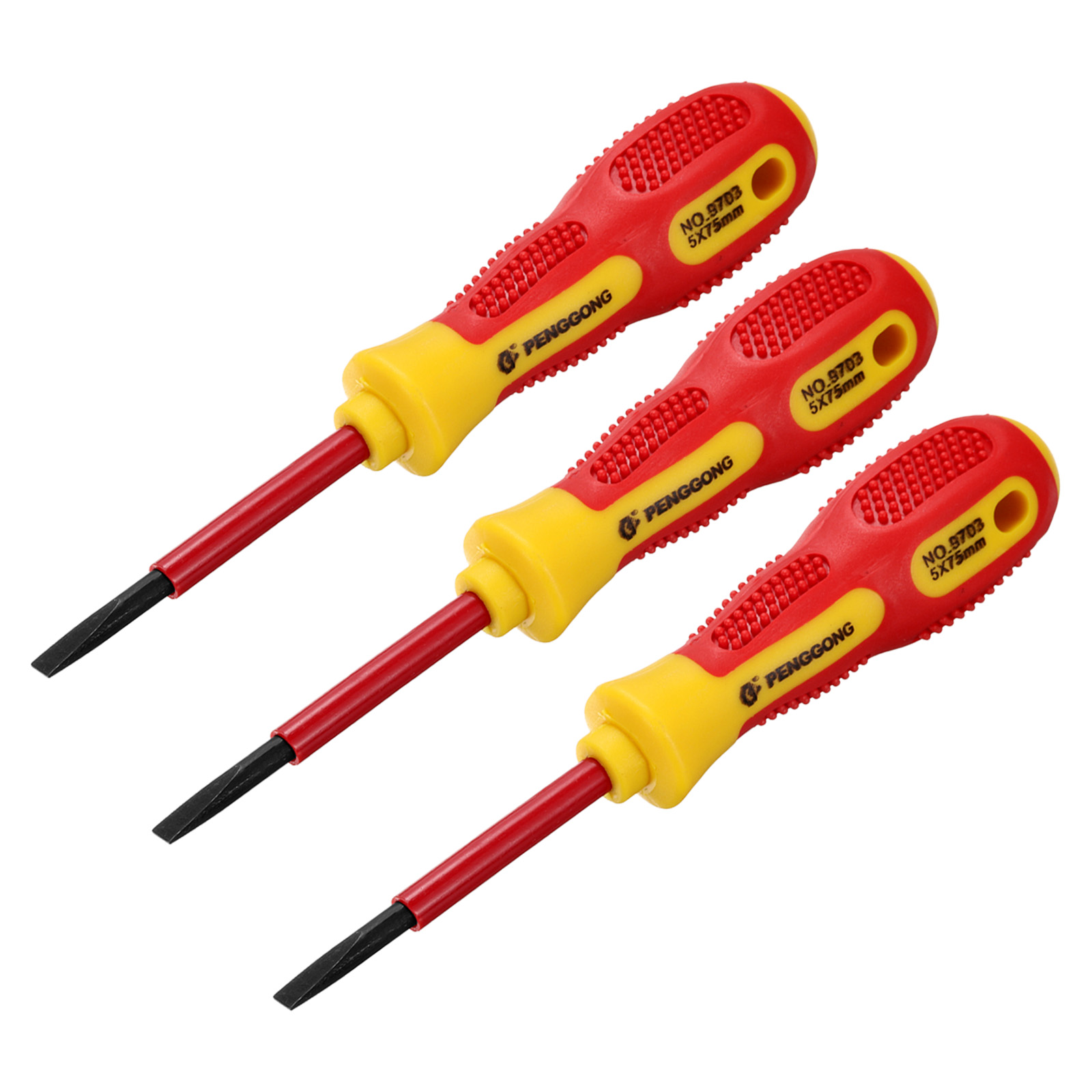 Uxcell 3pcs 1000v Insulated Electrician Screwdriver 5x75mm CR-V ...