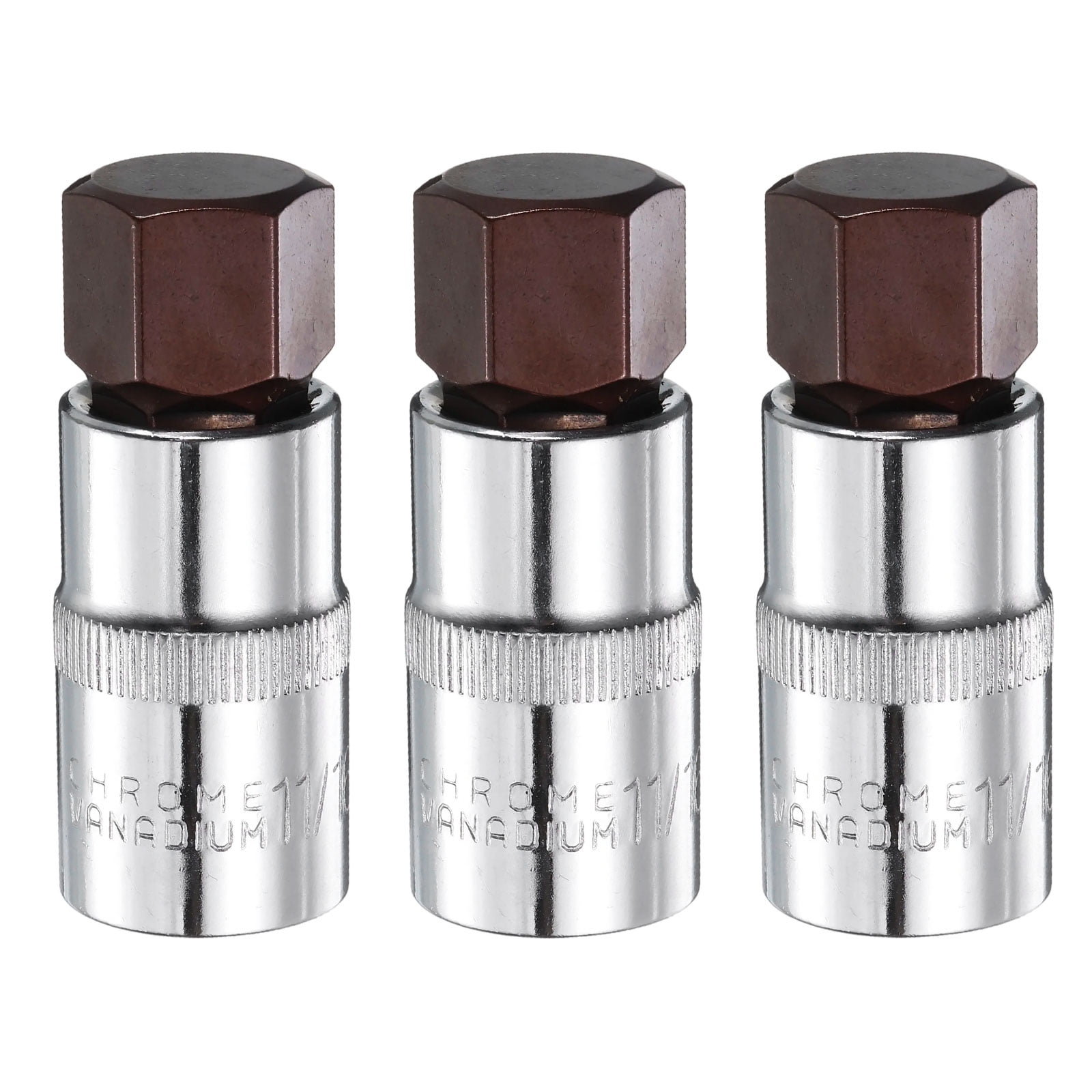 Uxcell 3pcs 11/16" Hex Bit Socket 1/2" Square Drive SAE Extension Impact Bit Power Nut Driver ...