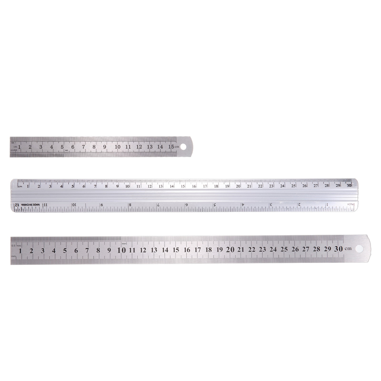 Uxcell 3pcs 15/30cm Stainless Steel Straight Edge 30cm Aluminum ...