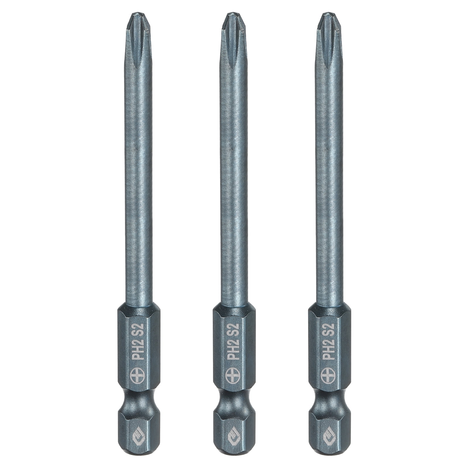Uxcell 3pcs #2 Phillips Screwdriver Bit PH2 1/4" Hex Shank 3" (75mm ...