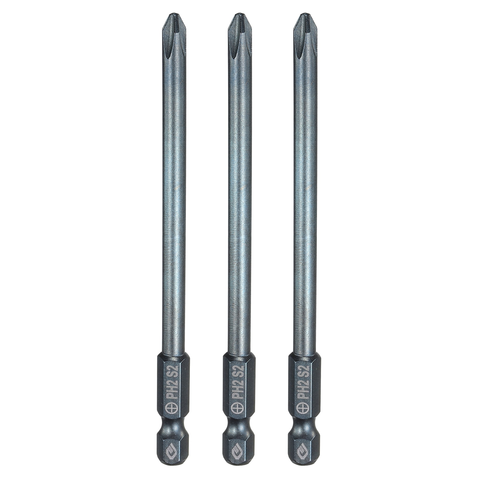 Uxcell 3pcs #2 Phillips Screwdriver Bit PH2 1/4" Hex Shank 4" (100mm ...
