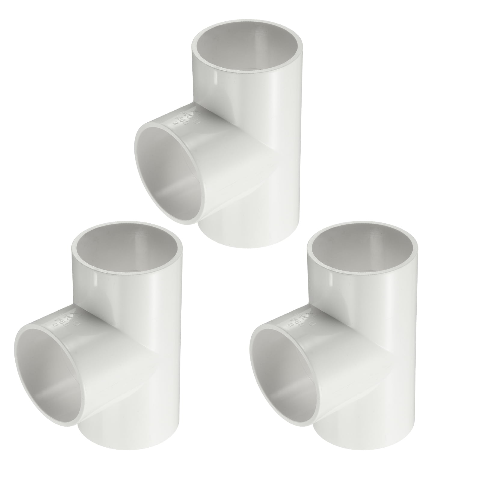 Uxcell 3pcs 2" Tee 3 Way PVC Pipe Fittings Connector, Furniture Build ...