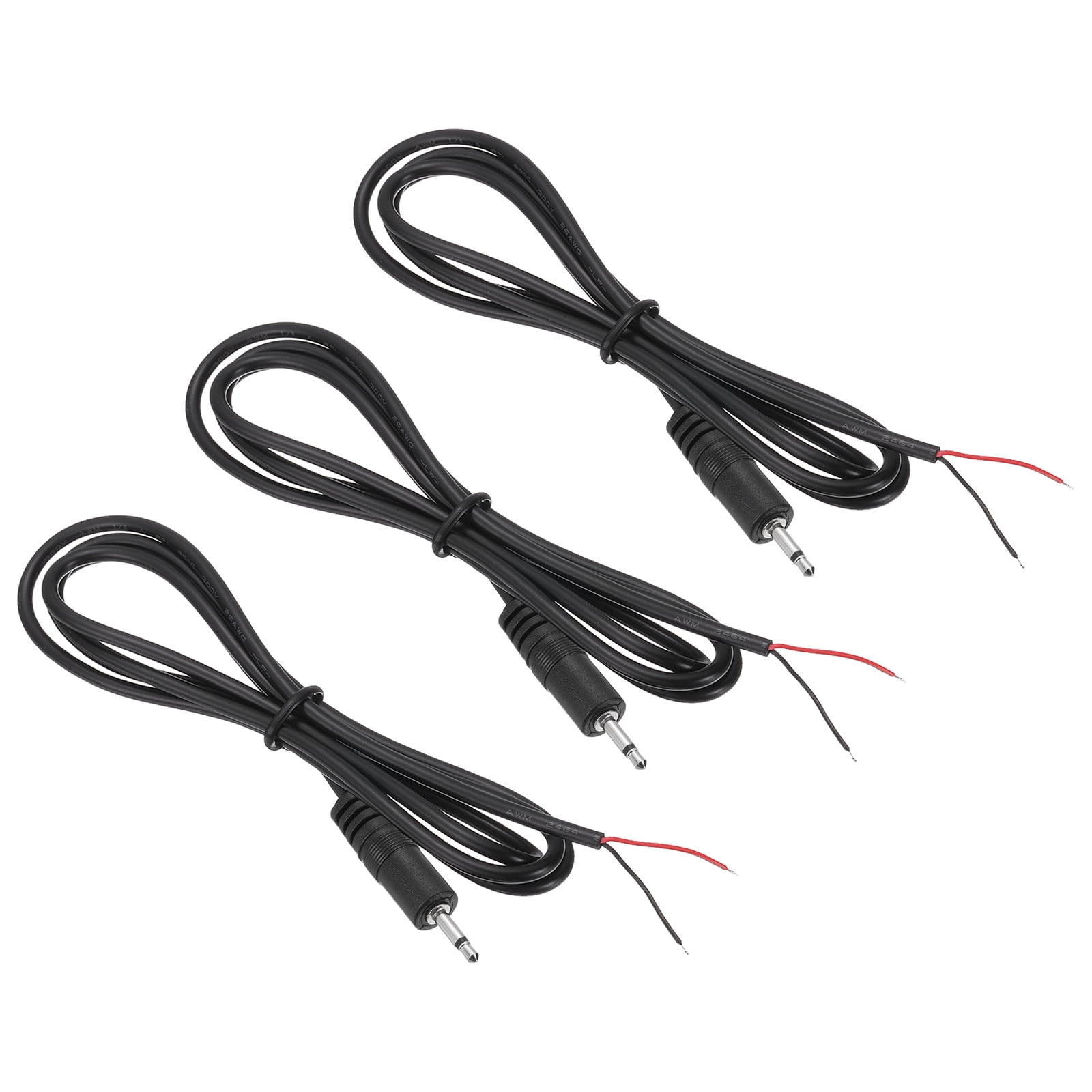 Uxcell 3 Pcs 3.5mm Male Jack to Bare Wire Open End Replacement 28AWG ...