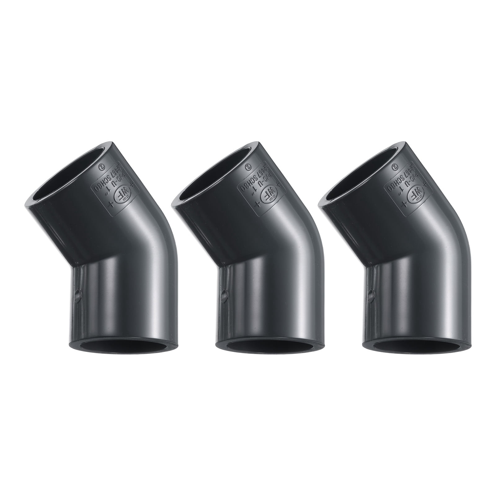 Uxcell 3pcs 45 Degree Elbow PVC Pipe Fitting 1" 2 Way Furniture Grade ...