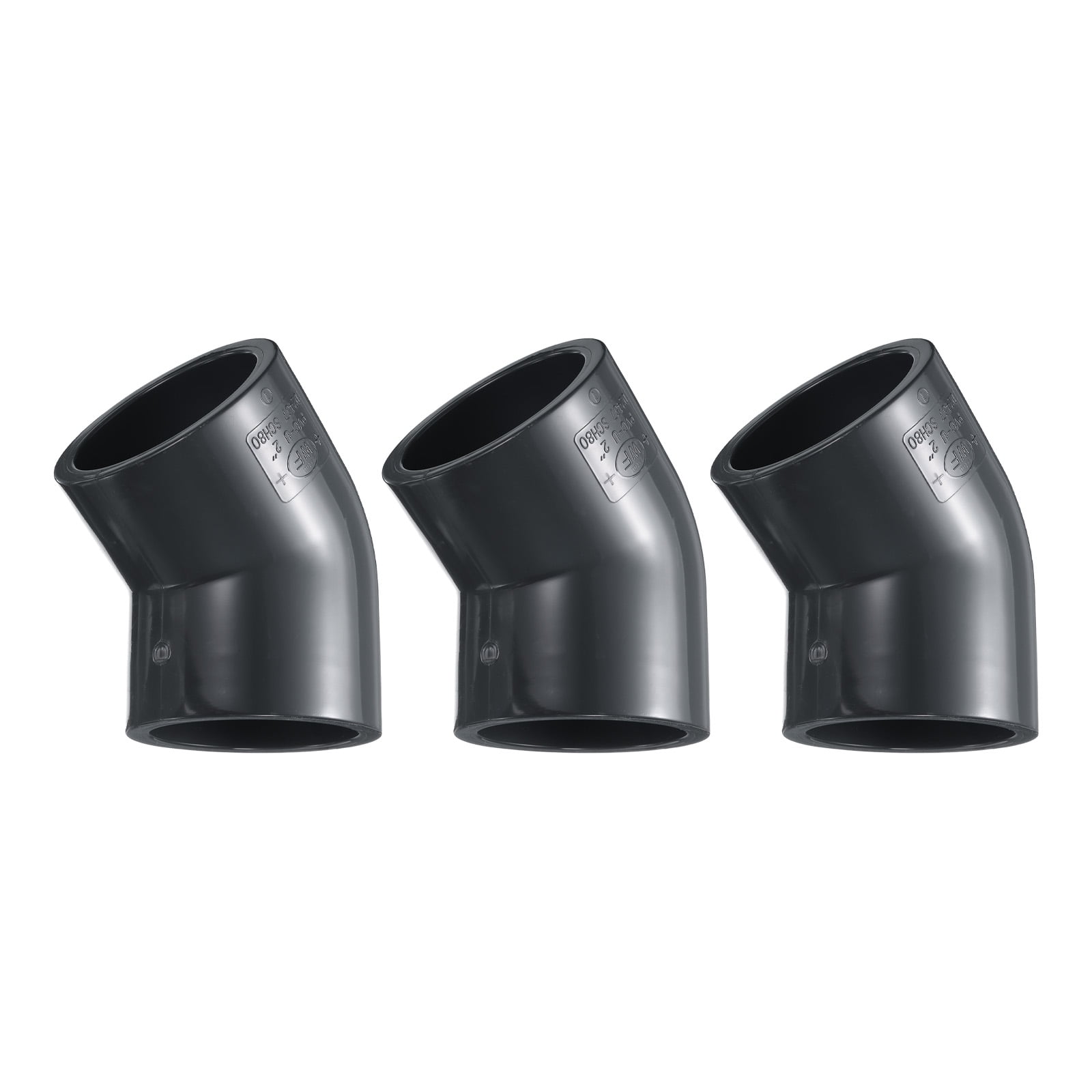 Uxcell 3pcs 45 Degree Elbow PVC Pipe Fitting 2" 2 Way Furniture Grade ...