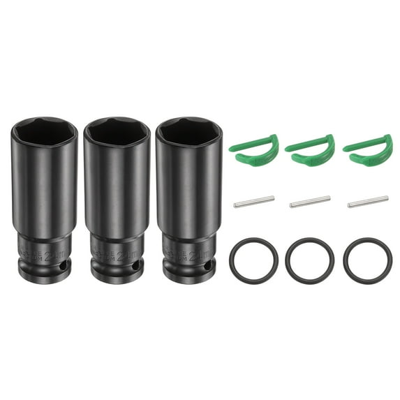 Uxcell 3pcs 6 Point Deep Impact Socket 1/2" Drive 24mm Metric Standard ...