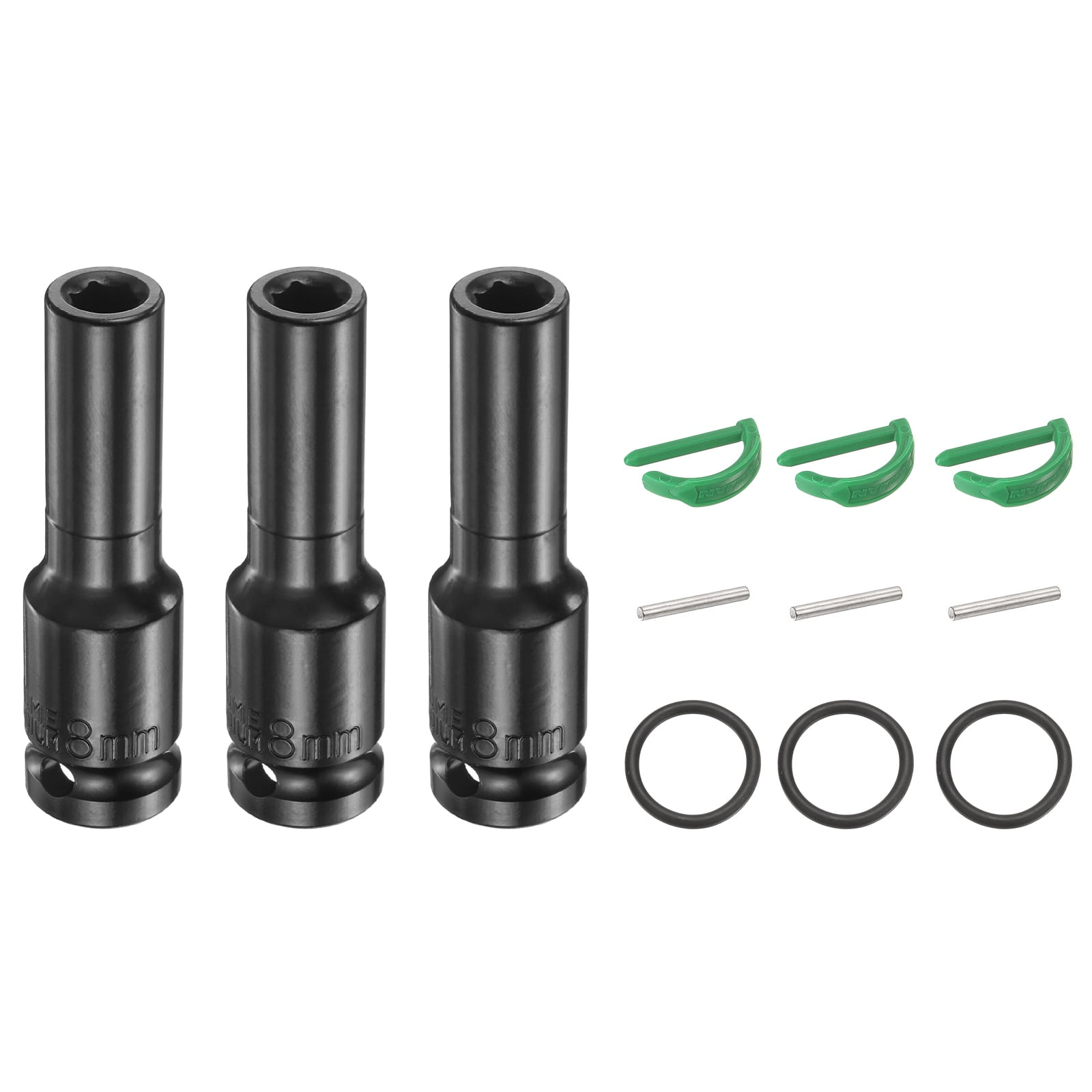 Uxcell 3pcs 6 Point Deep Impact Socket 1/2" Drive 8mm Metric Standard ...