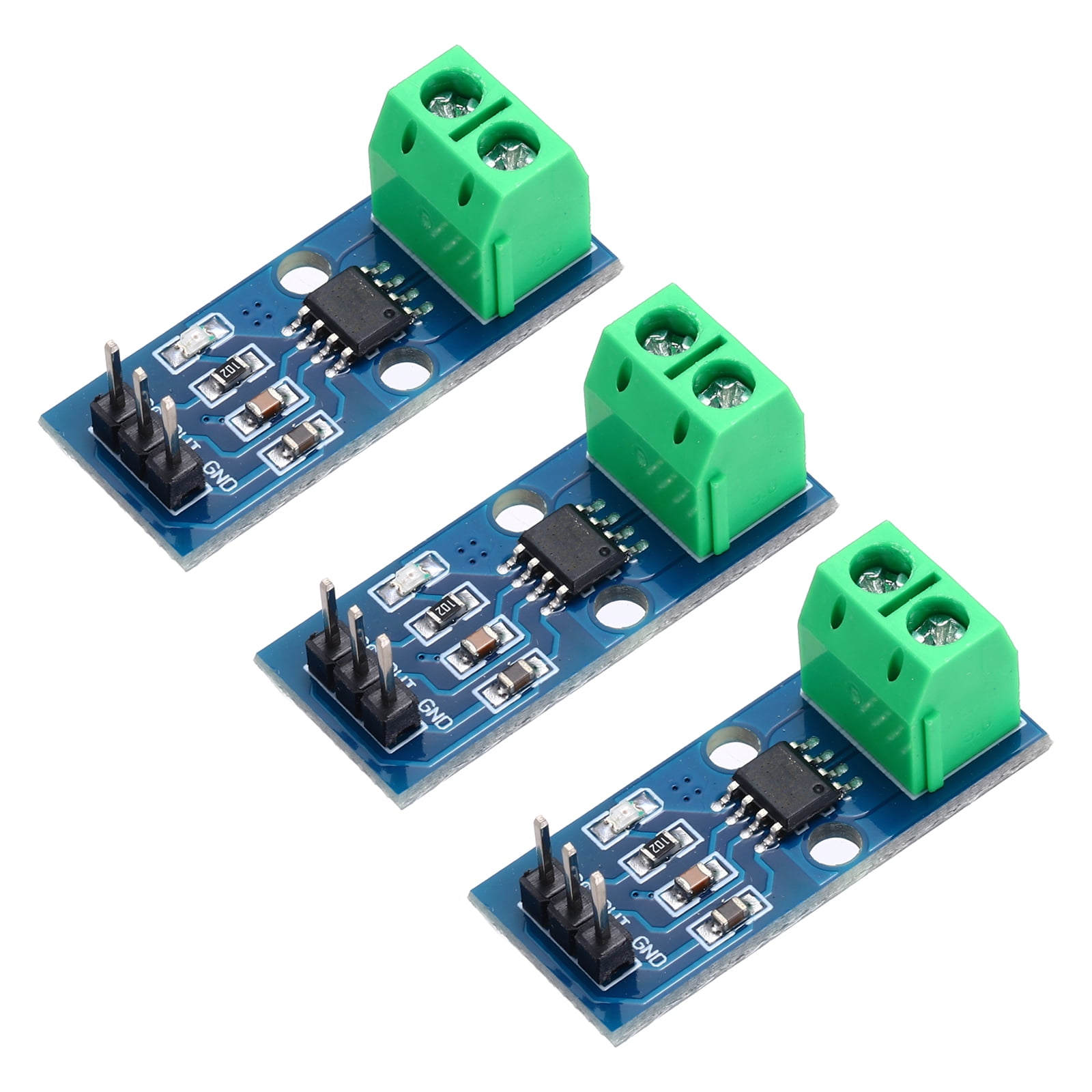 Uxcell 3pcs ACS712 Hall Effect Current Sensor 30A Range + 3pcs Voltage Sensor Module DC0-25V for ...