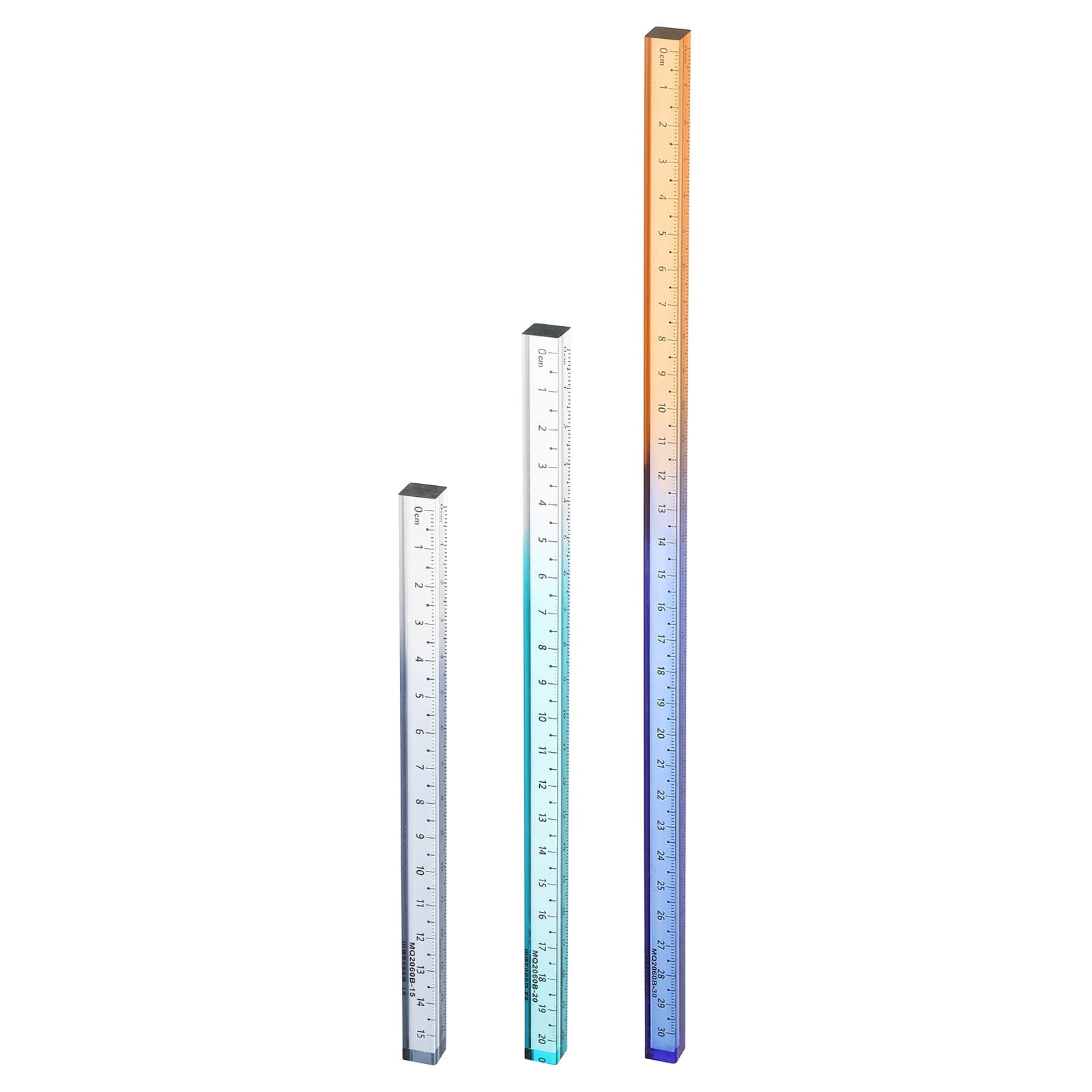 Uxcell 3pcs Acrylic Clear Straight Rulers 15/20/30cm Metric Transparent ...