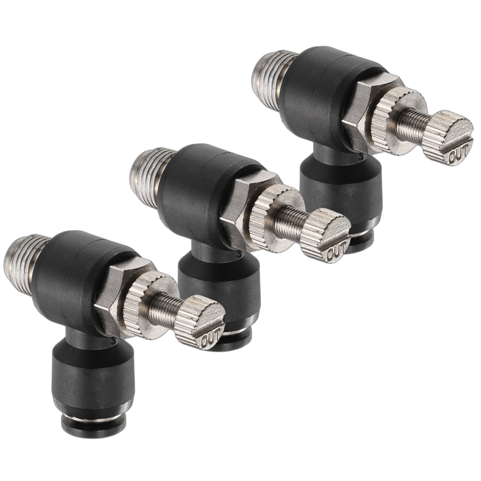 Uxcell 3pcs Air Flow Control Valve 4mm Tube OD x 1/8" PT Thread Push to Connect Fitting Air Line ...