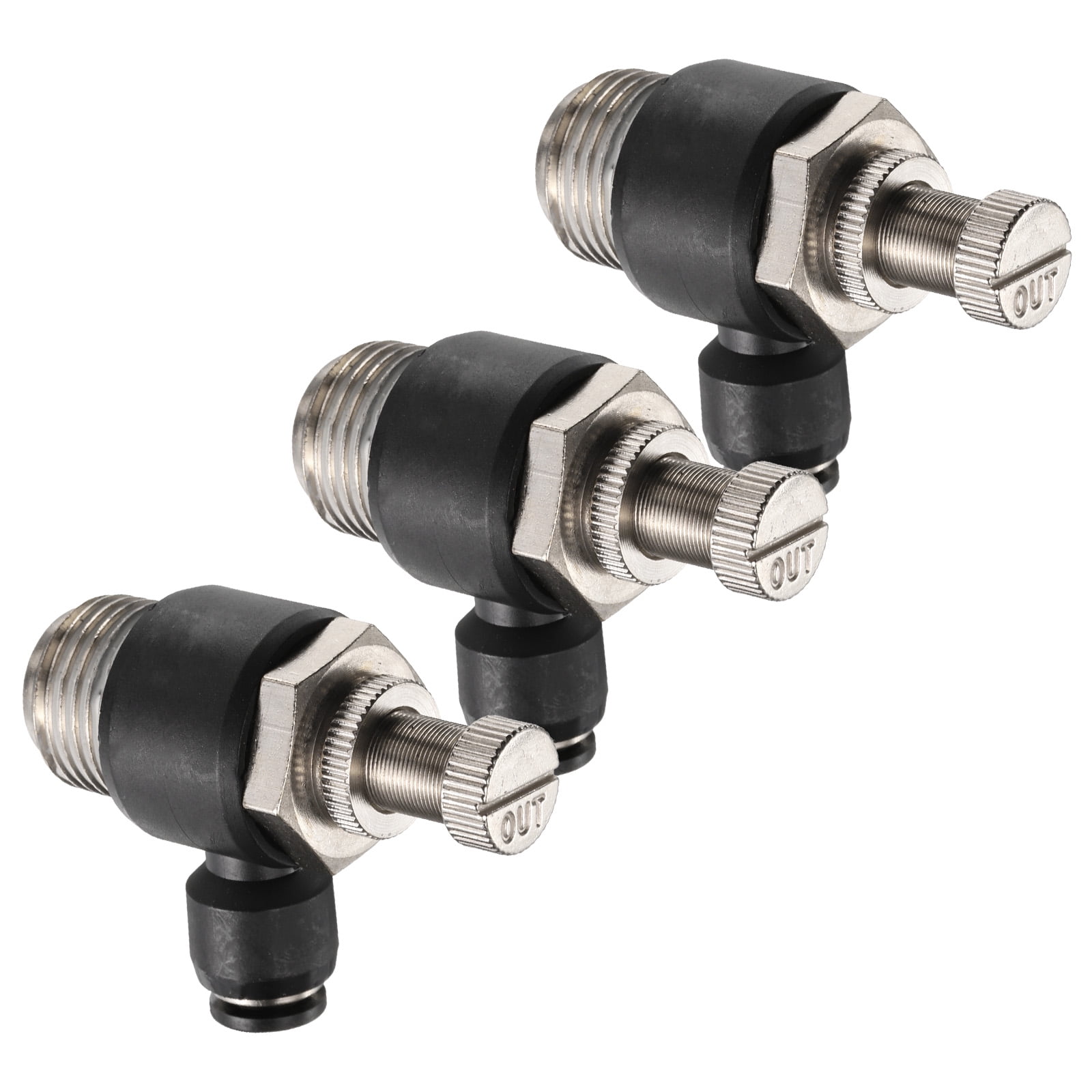 Uxcell 3pcs Air Flow Control Valve 6mm Tube OD x 1/2" PT Thread Push to Connect Fitting Air Line ...