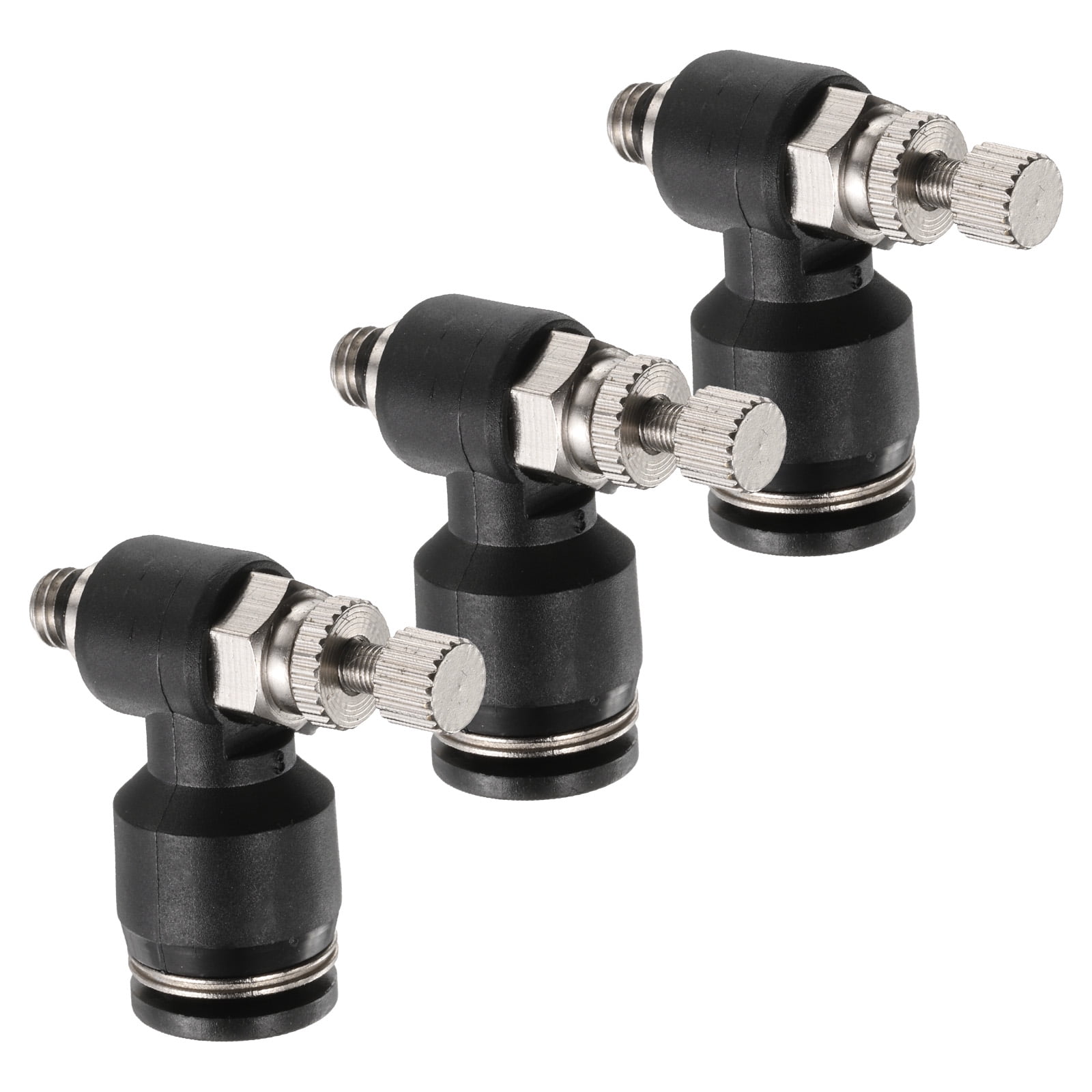 Uxcell 3pcs Air Flow Control Valve 6mm Tube OD x M5 Thread Push to Connect Fitting Air Line ...