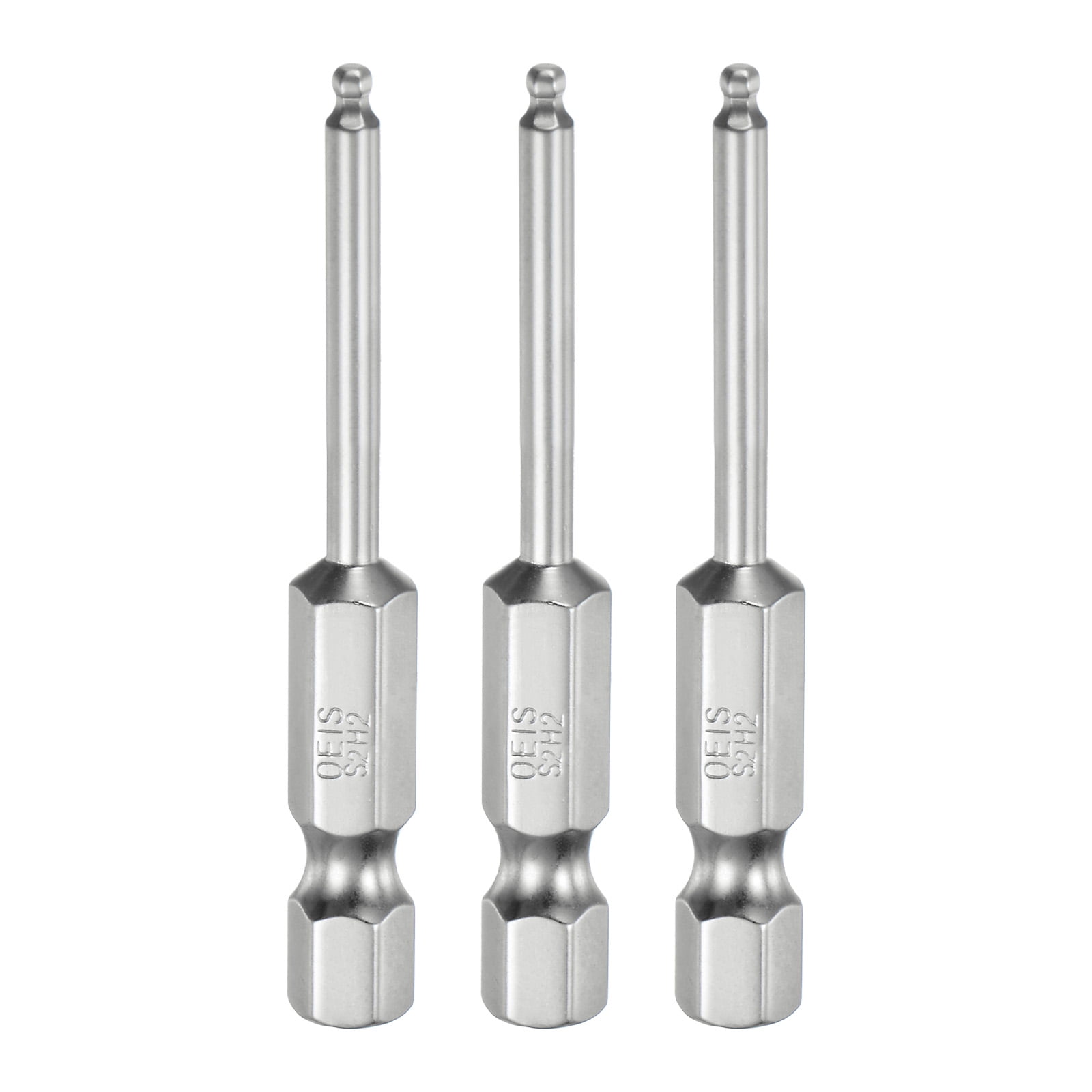 Uxcell 3pcs Ball End Hex Screwdriver Bit 2mm Size 1/4" Hex Shank 2 ...