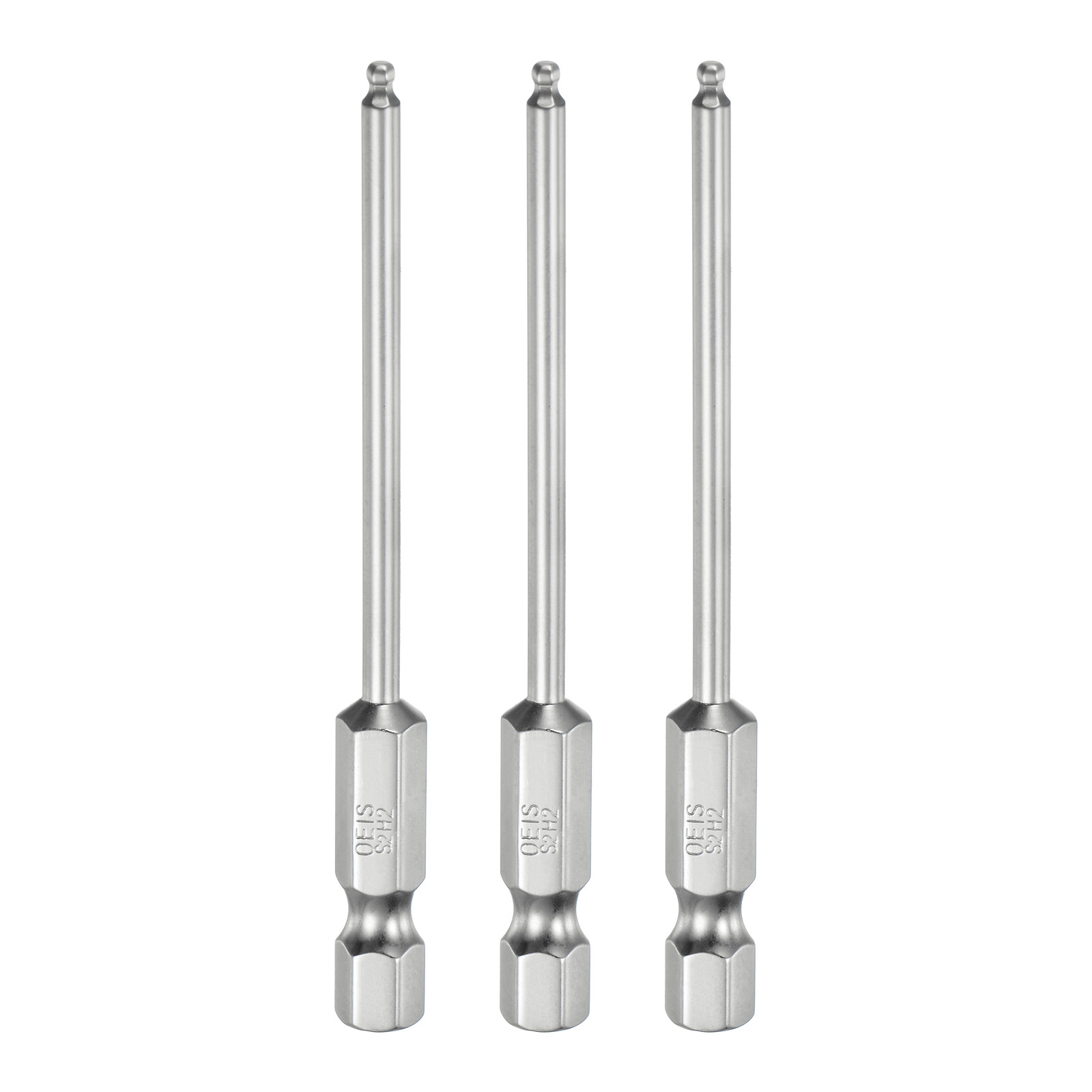 Uxcell 3pcs Ball End Hex Screwdriver Bit 2mm Size 1/4" Hex Shank 3 ...