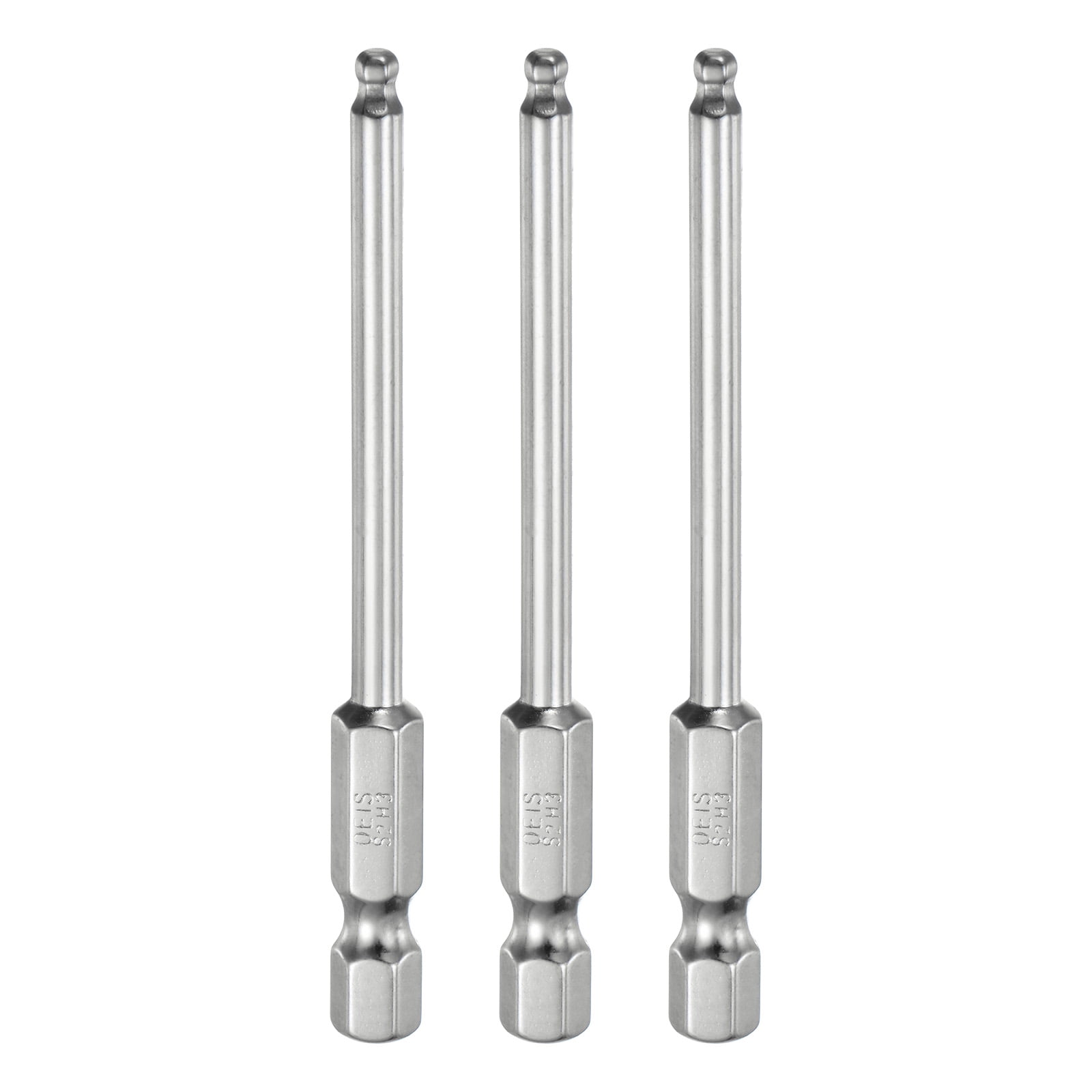 Uxcell 3pcs Ball End Hex Screwdriver Bit 3mm Size 1/4" Hex Shank 3 ...