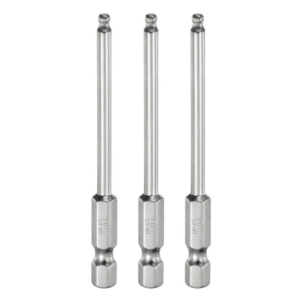 Uxcell 3pcs Ball End Hex Screwdriver Bit 3mm Size 1/4" Hex Shank 3 ...