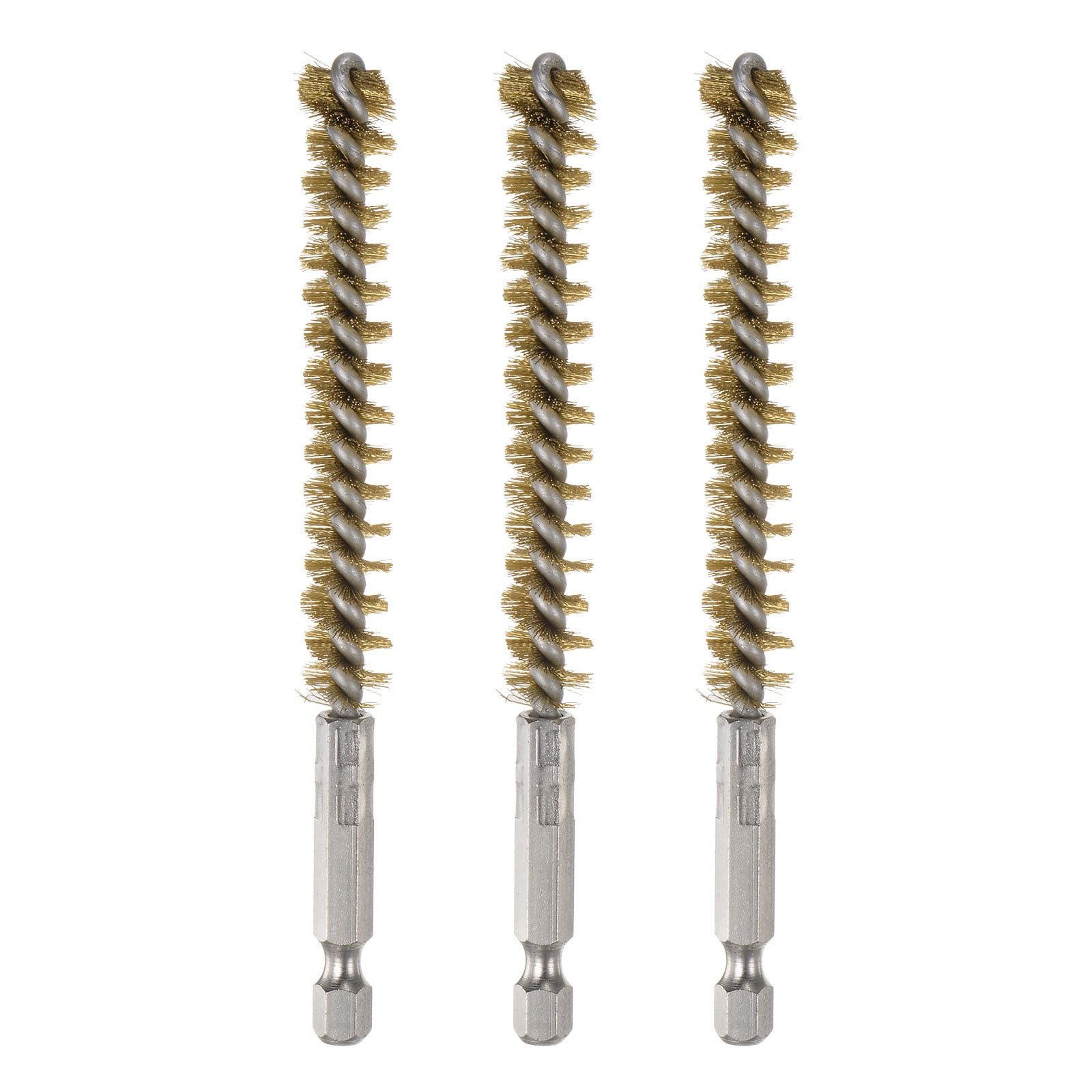 Uxcell 3pcs Brass Bore Brush 10mm Dia Cleaning Wire Brush with Handle 1 ...
