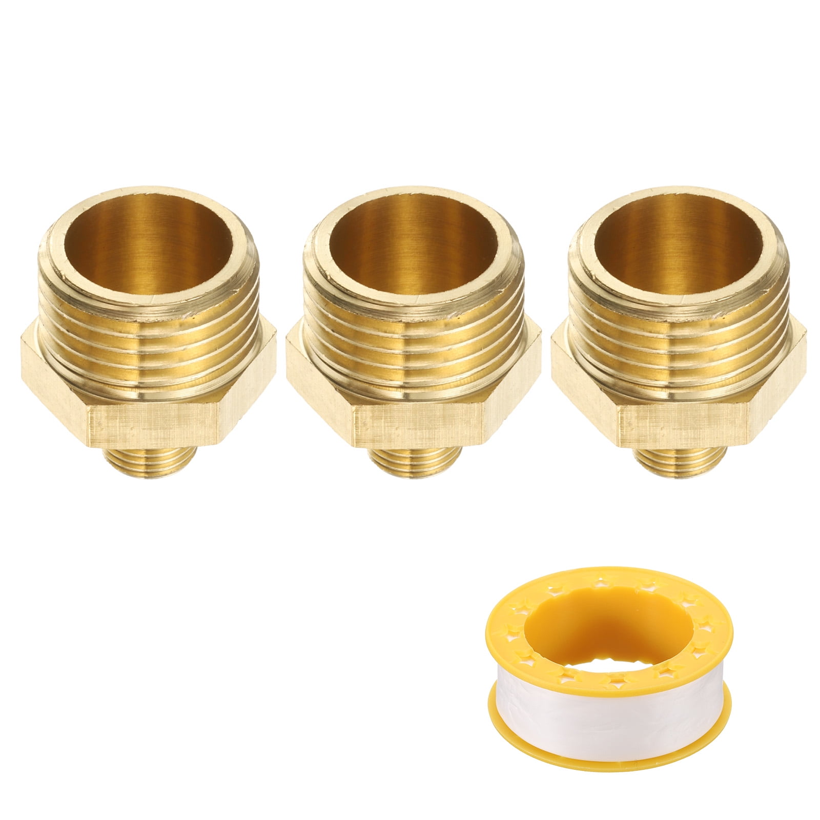 Uxcell 3pcs Brass Threaded Pipe Fitting G 1/2 Male x G 1/8 NPT Male ...