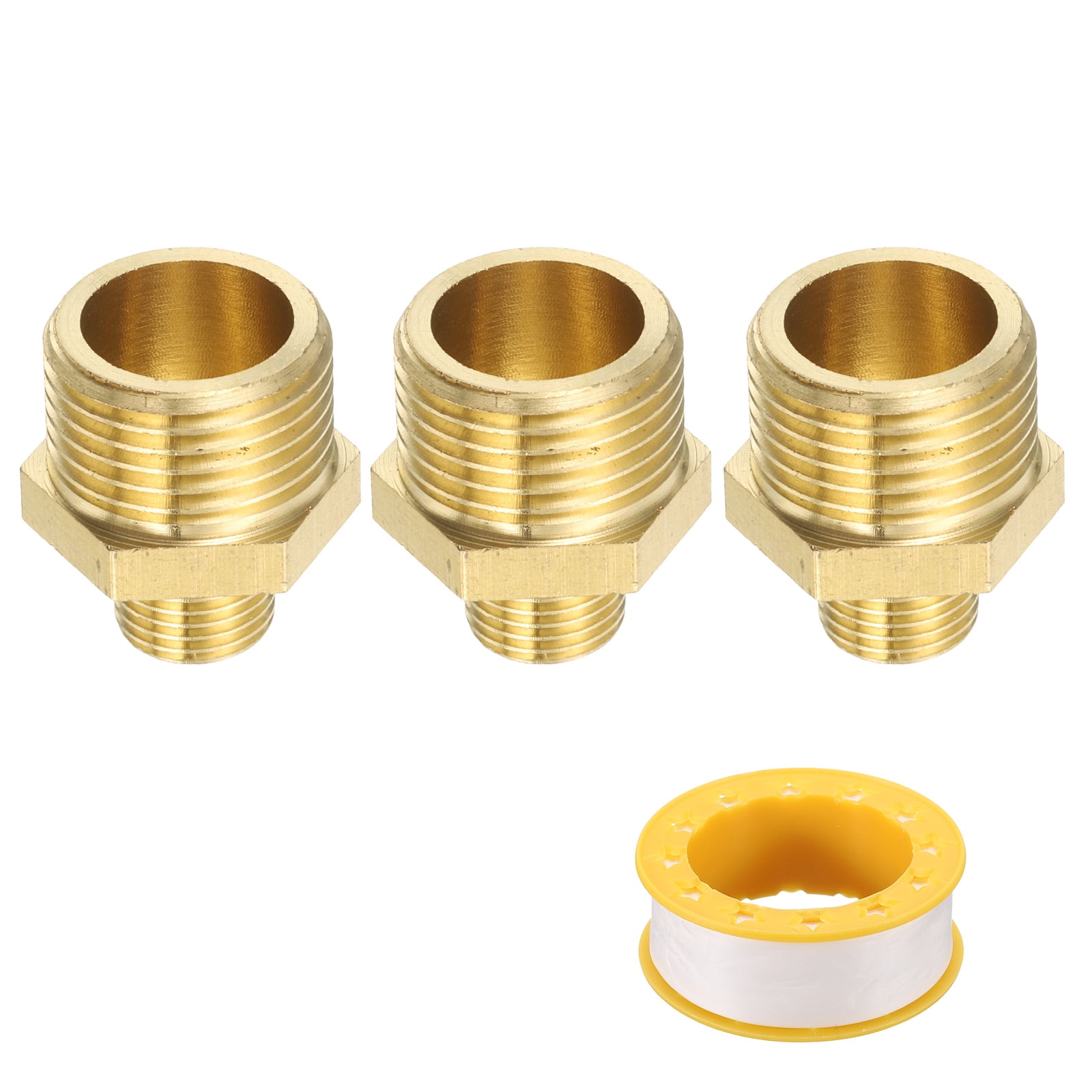 Uxcell 3pcs Brass Threaded Pipe Fitting G3/8 Male x G 1/8 NPT Male ...