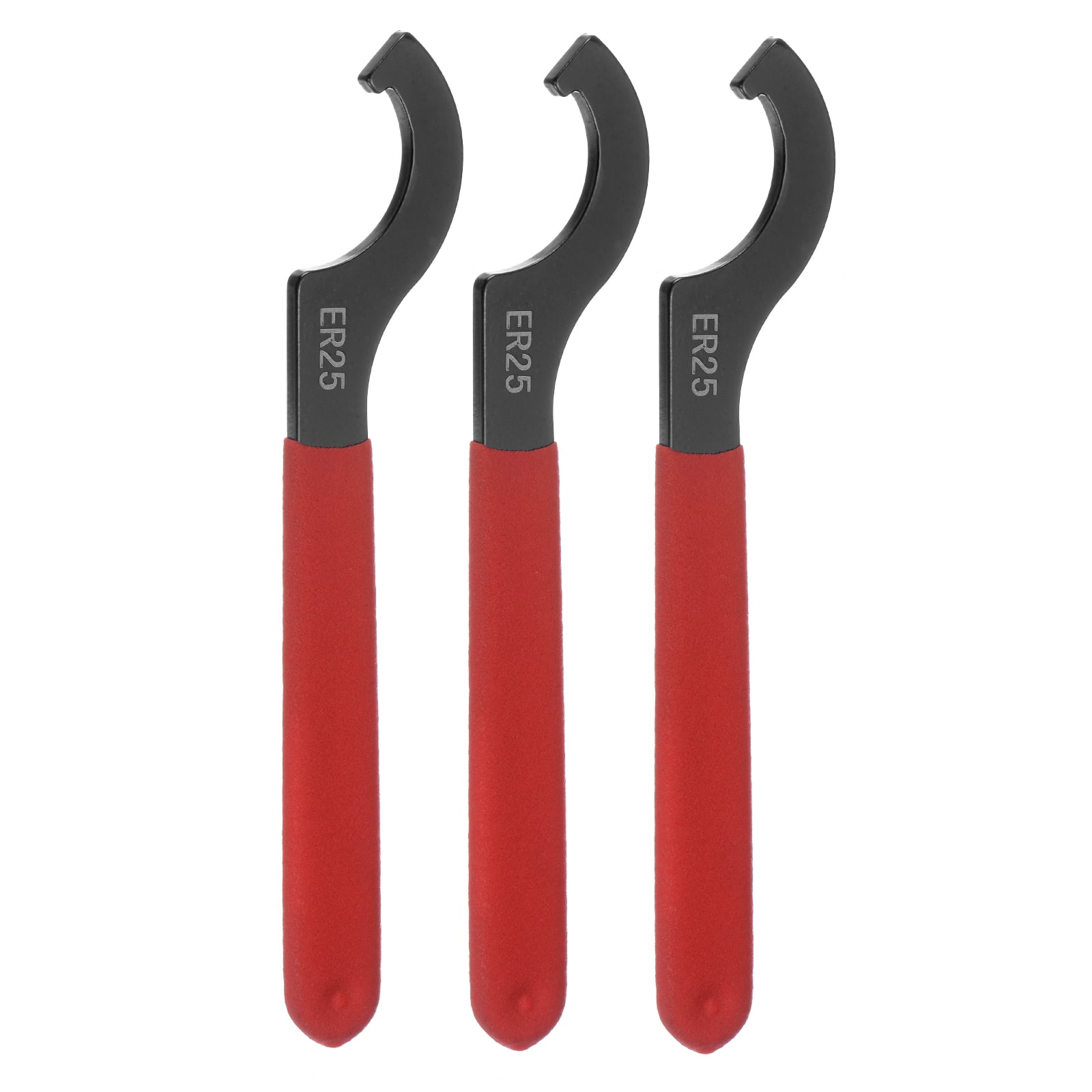 Uxcell 3pcs C Hook Spanner Wrench for ER25 Collet Chuck Nut with Red ...