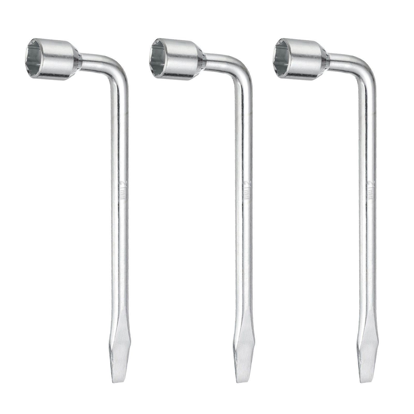 Uxcell 3pcs Car Spare Tire Lug Wrench 21mm CR-V Steel l Type Slotted ...