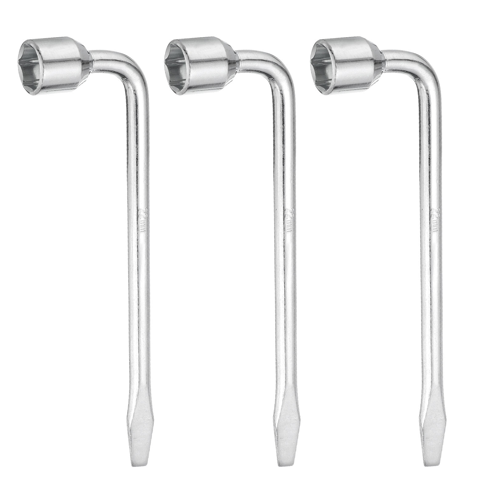 Uxcell 3pcs Car Spare Tire Lug Wrench 22mm CR-V Steel l Type Slotted ...