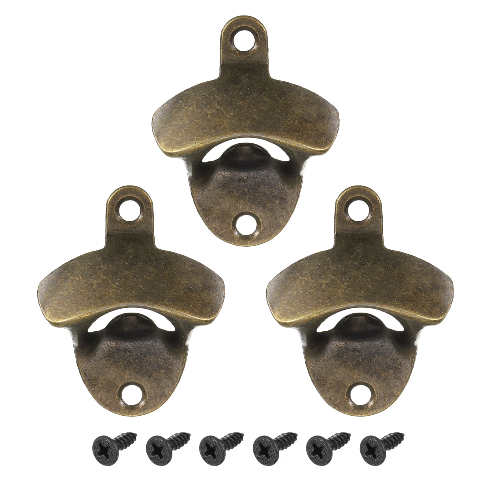 Uxcell 3pcs Cast Iron Beer Bottle Opener Wall Mounted Bottle Cap Opener ...