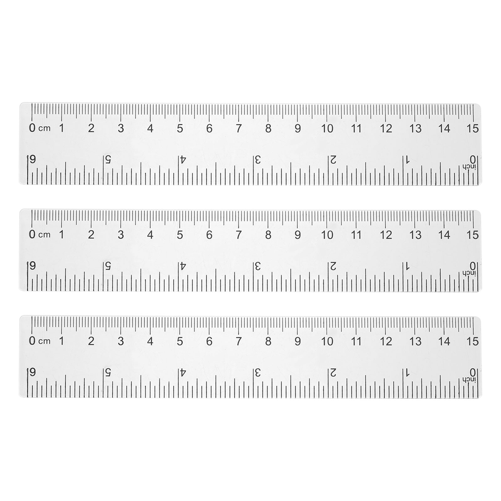 Uxcell 3pcs Clear Plastic Ruler 15cm / 0.59" Straight End Ruler with ...