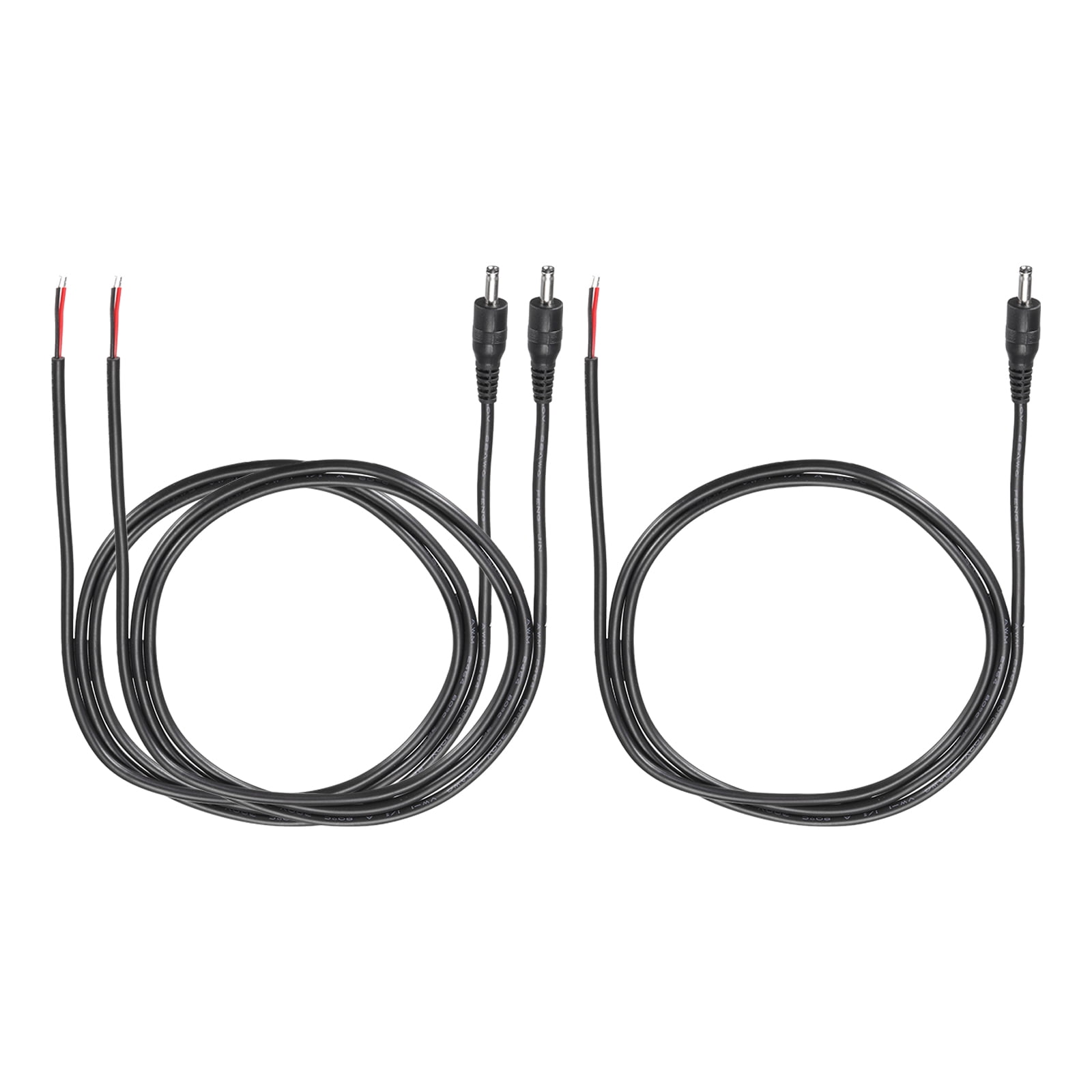 Uxcell 3pcs DC Power Pigtails Cable, 3.5mm x 1.35mm Male Barrel Plug ...