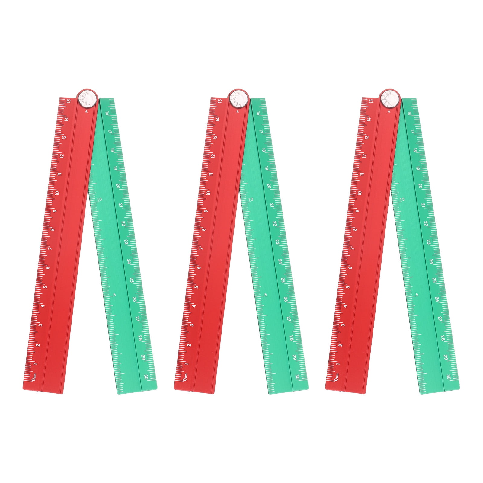 Uxcell 3pcs Folding Straight Ruler 30cm Metric Aluminum Alloy ...
