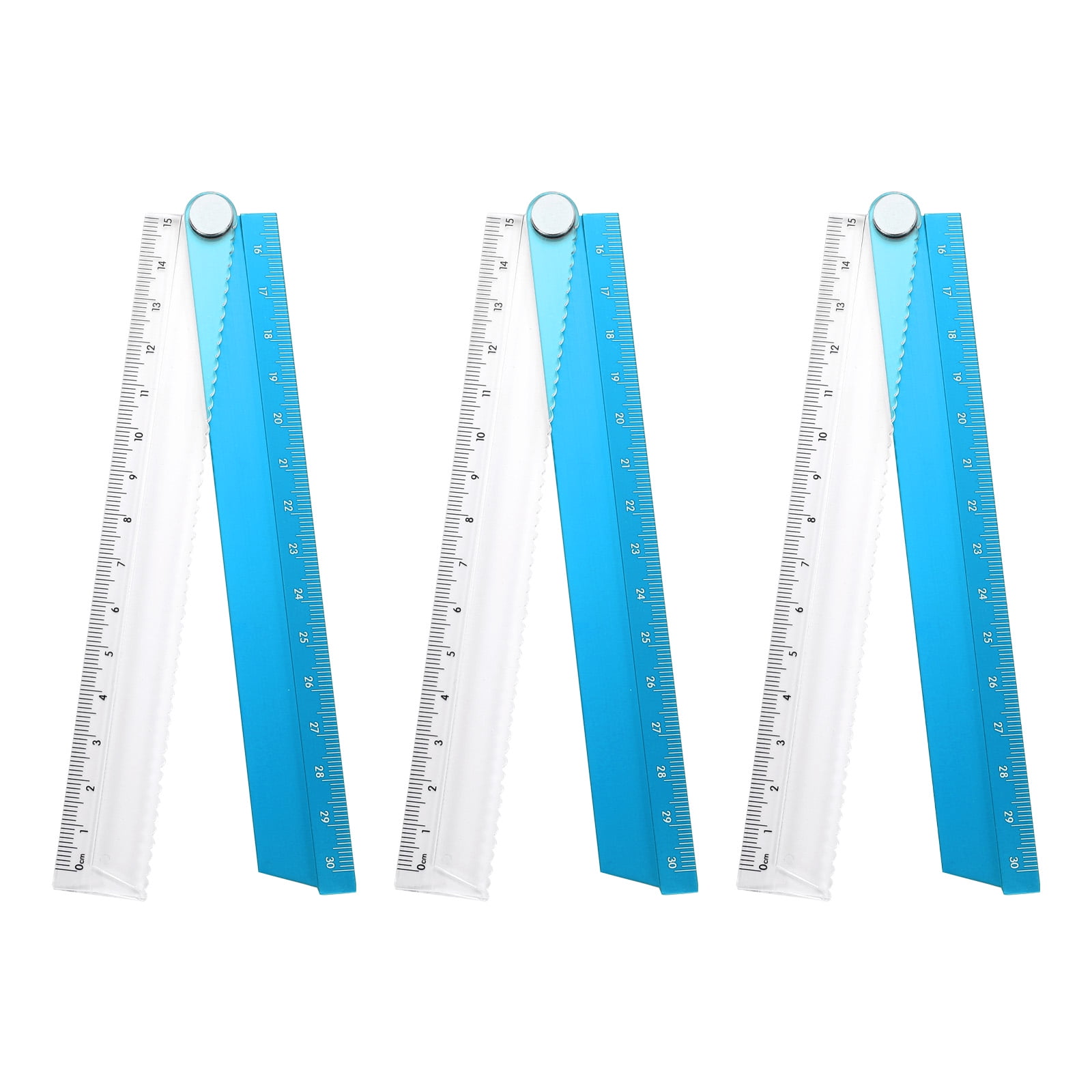 Uxcell 3pcs Folding Straight Ruler 30cm Metric Aluminum Alloy ...
