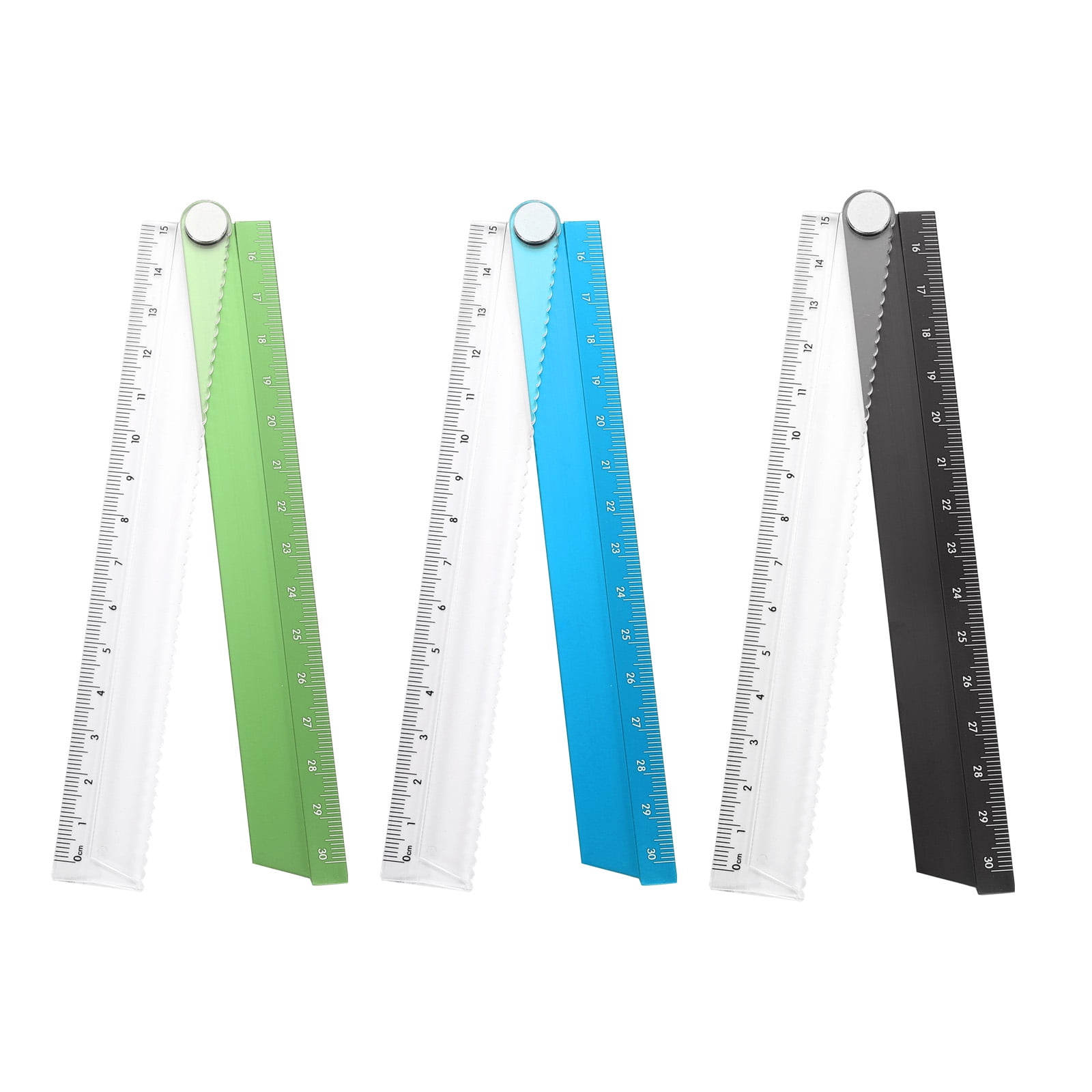 Uxcell 3pcs Folding Straight Ruler 30cm Metric Aluminum Alloy ...