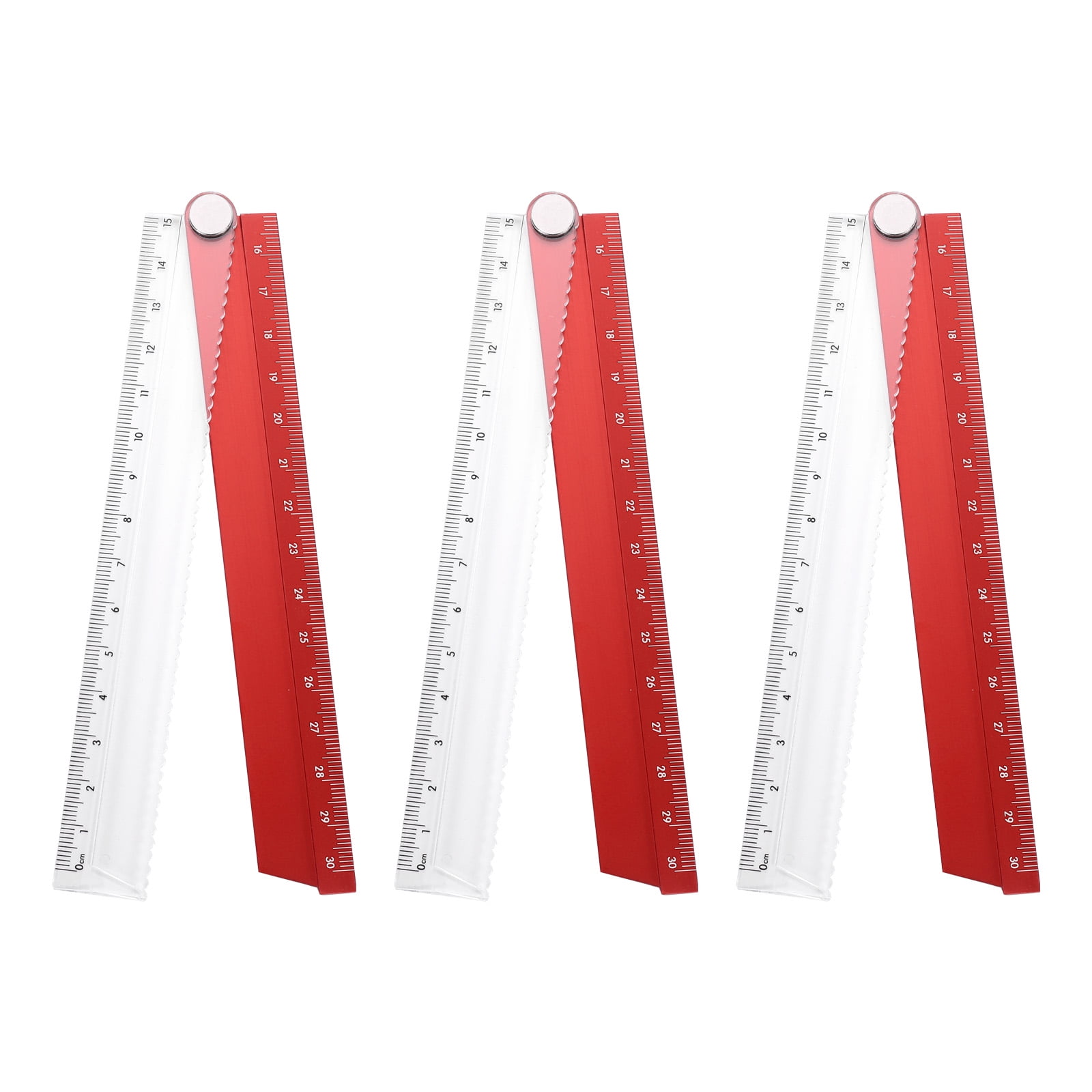Uxcell 3pcs Folding Straight Ruler 30cm Metric Aluminum Alloy ...