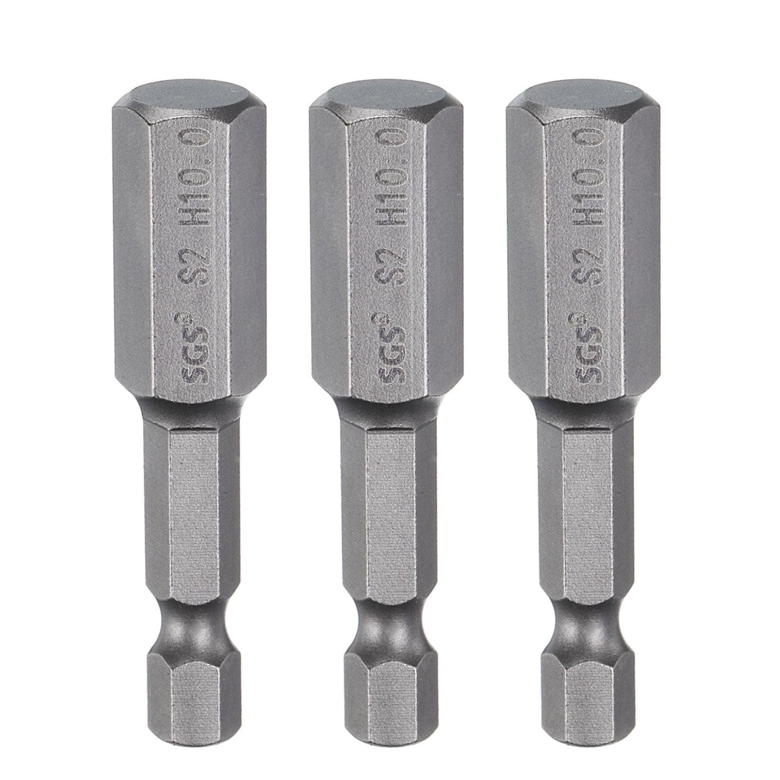 Uxcell 3pcs H10.0 Hex Head Drill Bit Wrench 10mm Metric Flat Tip 1/4 ...