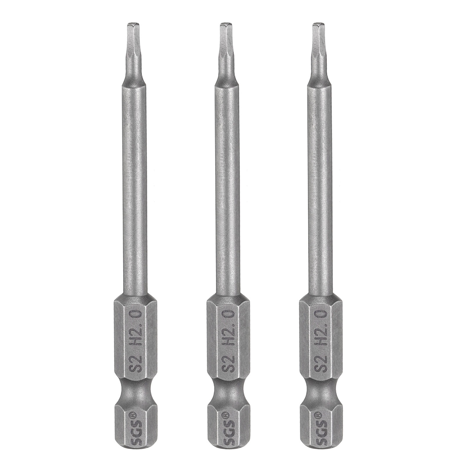 Uxcell 3pcs H2.0 Hex Head Drill Bit Wrench 2mm Metric Flat Tip 1/4" Hex ...