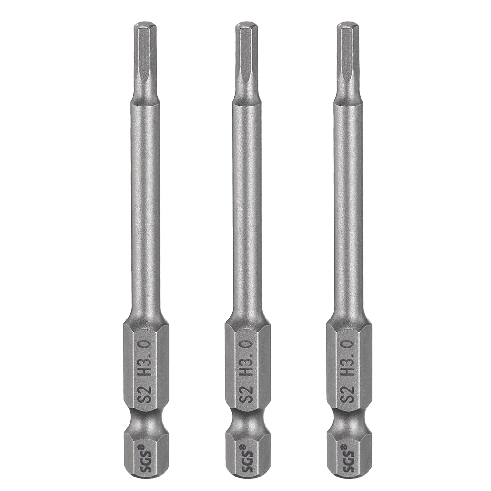 Uxcell 3pcs H3.0 Hex Head Drill Bit Wrench 3mm Metric Flat Tip 1/4" Hex ...