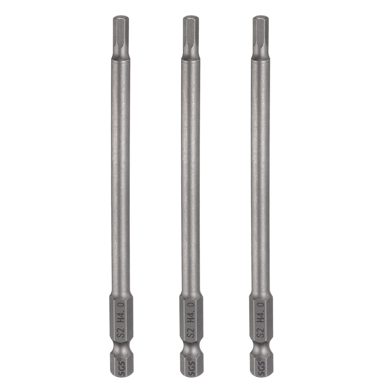 Uxcell 3pcs H4.0 Hex Head Drill Bit Wrench 4mm Metric Flat Tip 1/4" Hex ...