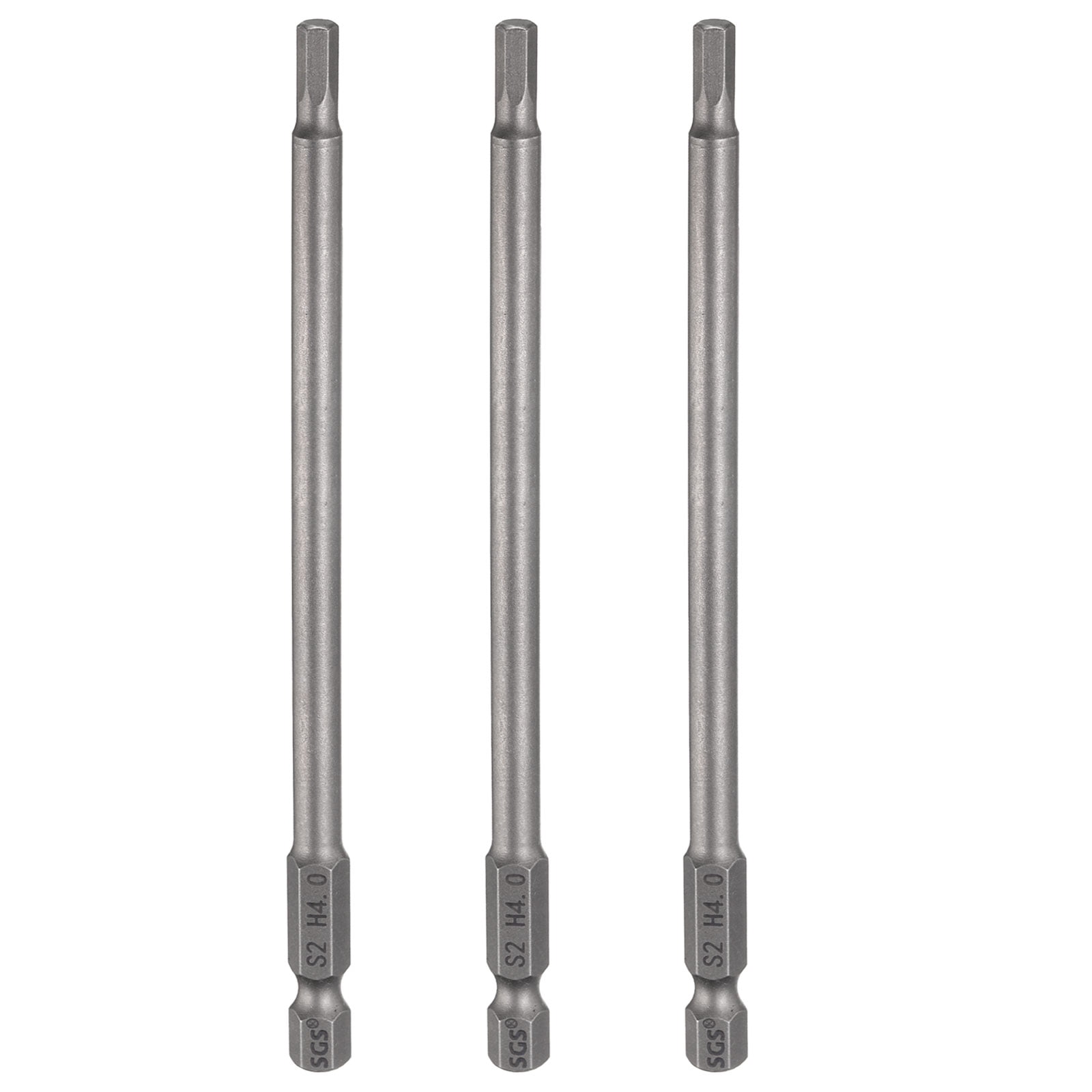 Uxcell 3pcs H4.0 Hex Head Drill Bit Wrench 4mm Metric Flat Tip 1/4" Hex ...