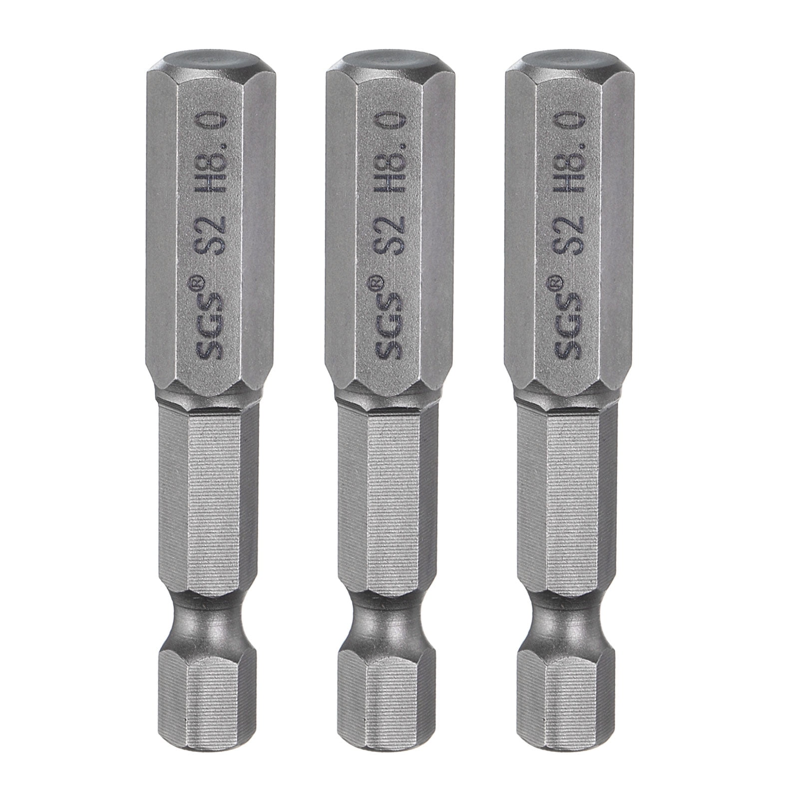 Uxcell 3pcs H8.0 Hex Head Drill Bit Wrench 8mm Metric Flat Tip 1/4" Hex ...