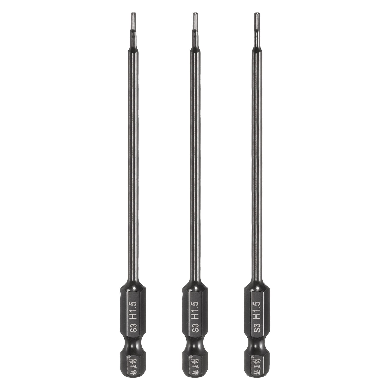 Uxcell 3pcs Hex Head Wrench Drill Bit 1.5mm(H1.5) Metric 1/4" Hex Shank ...