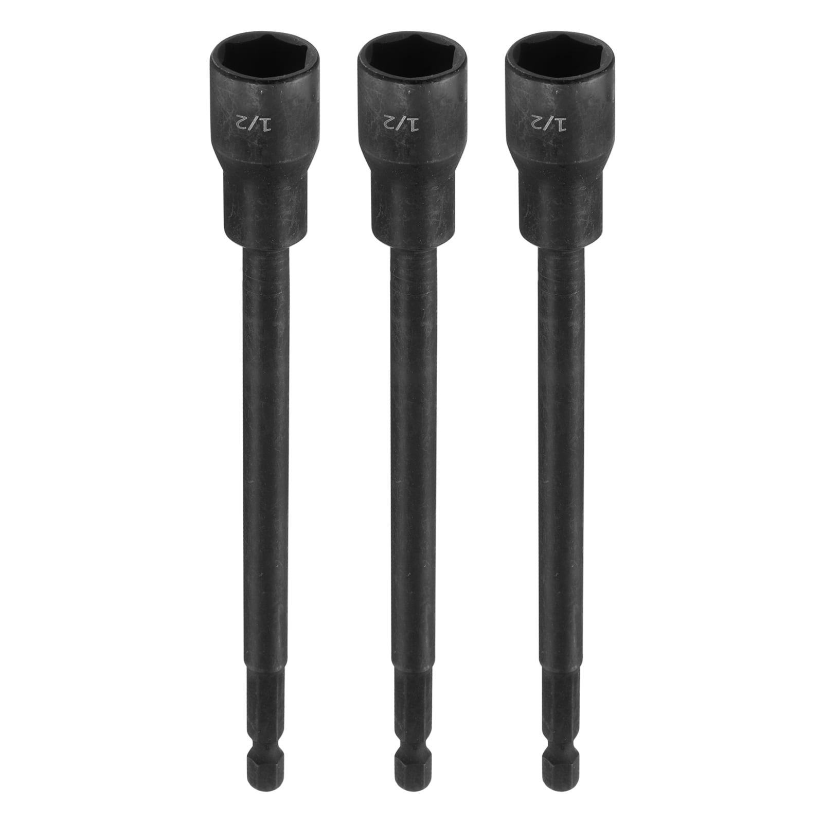 Uxcell 3pcs Hex Nut Driver Drill Bit 1/2" 6-Point Socket 1/4" Hex Shank ...