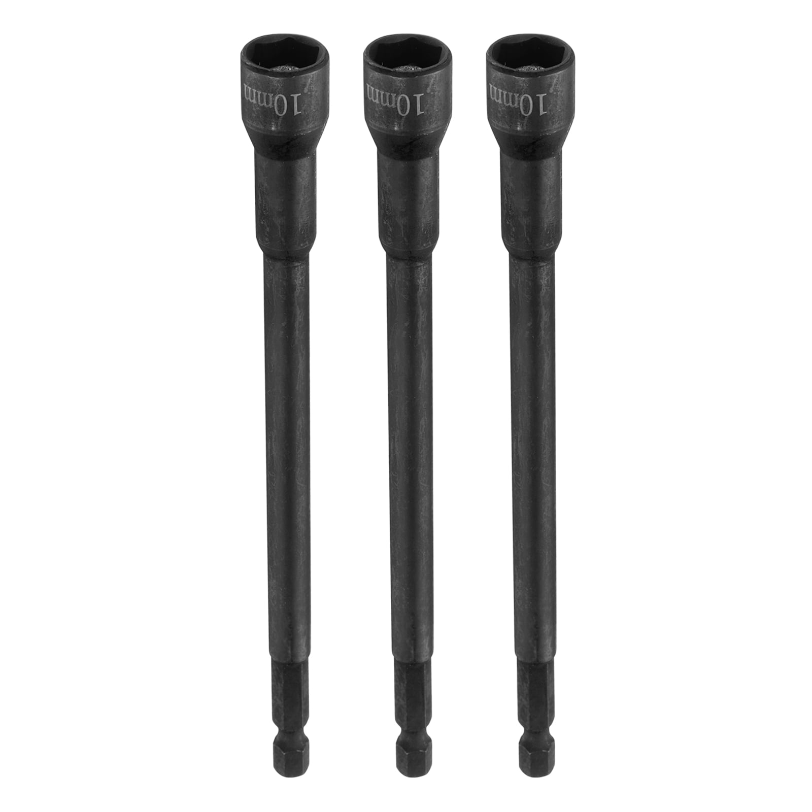 Uxcell 3pcs Hex Nut Driver Drill Bit 10mm Metric 6-Point Socket 1/4" Hex Shank Magnetic Setter ...