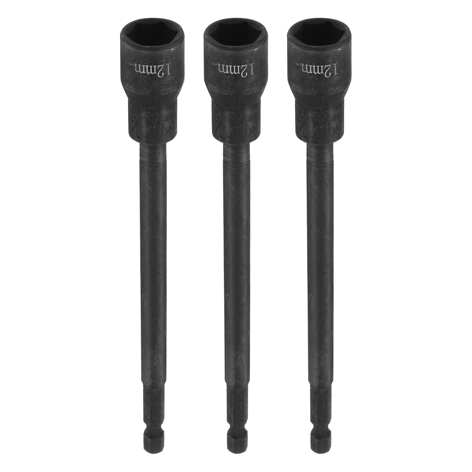 Uxcell 3pcs Hex Nut Driver Drill Bit 12mm Metric 6-Point Socket 1/4" Hex Shank Magnetic Setter ...