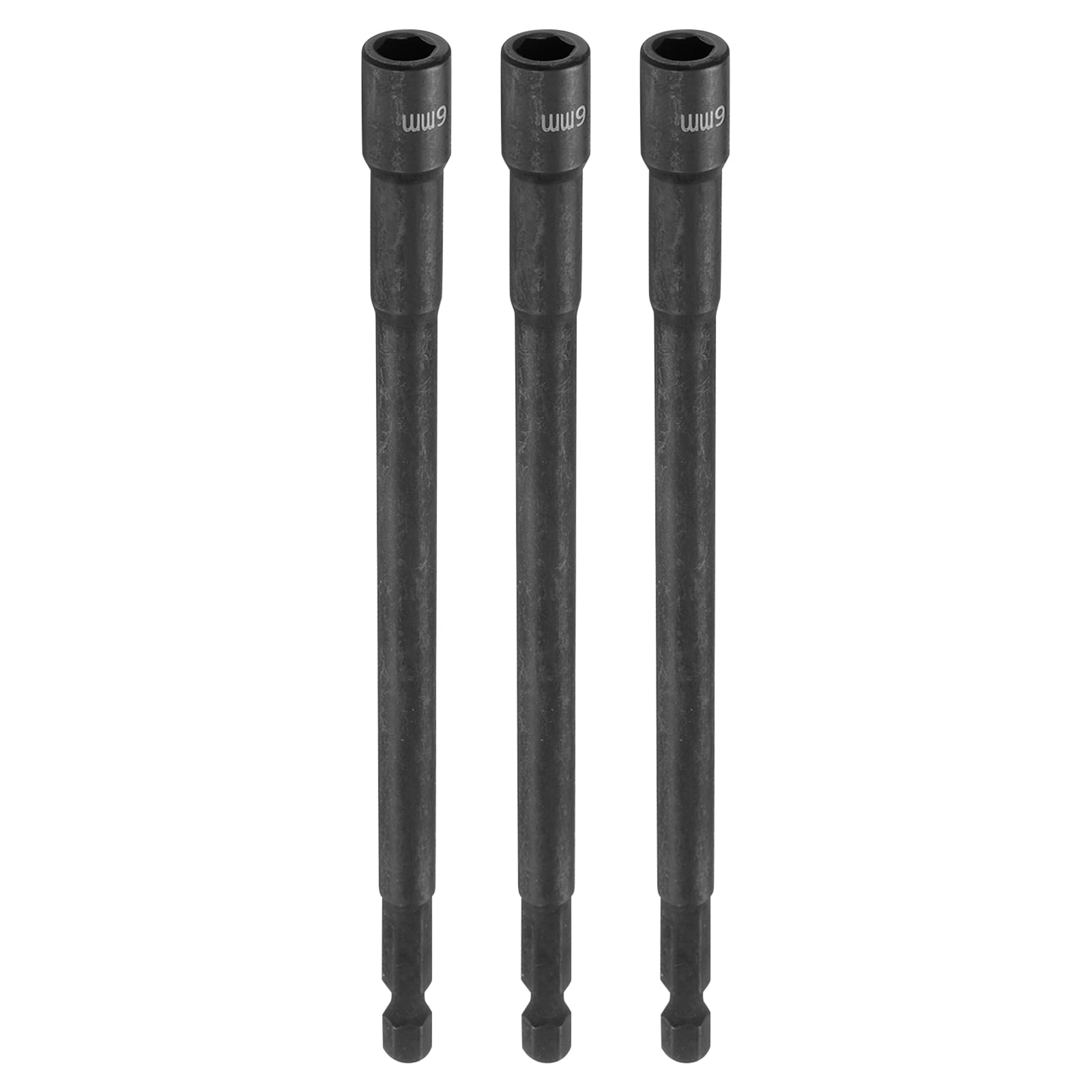 Uxcell 3pcs Hex Nut Driver Drill Bit 6mm Metric 6-Point Socket 1/4" Hex Shank Magnetic Setter CR ...