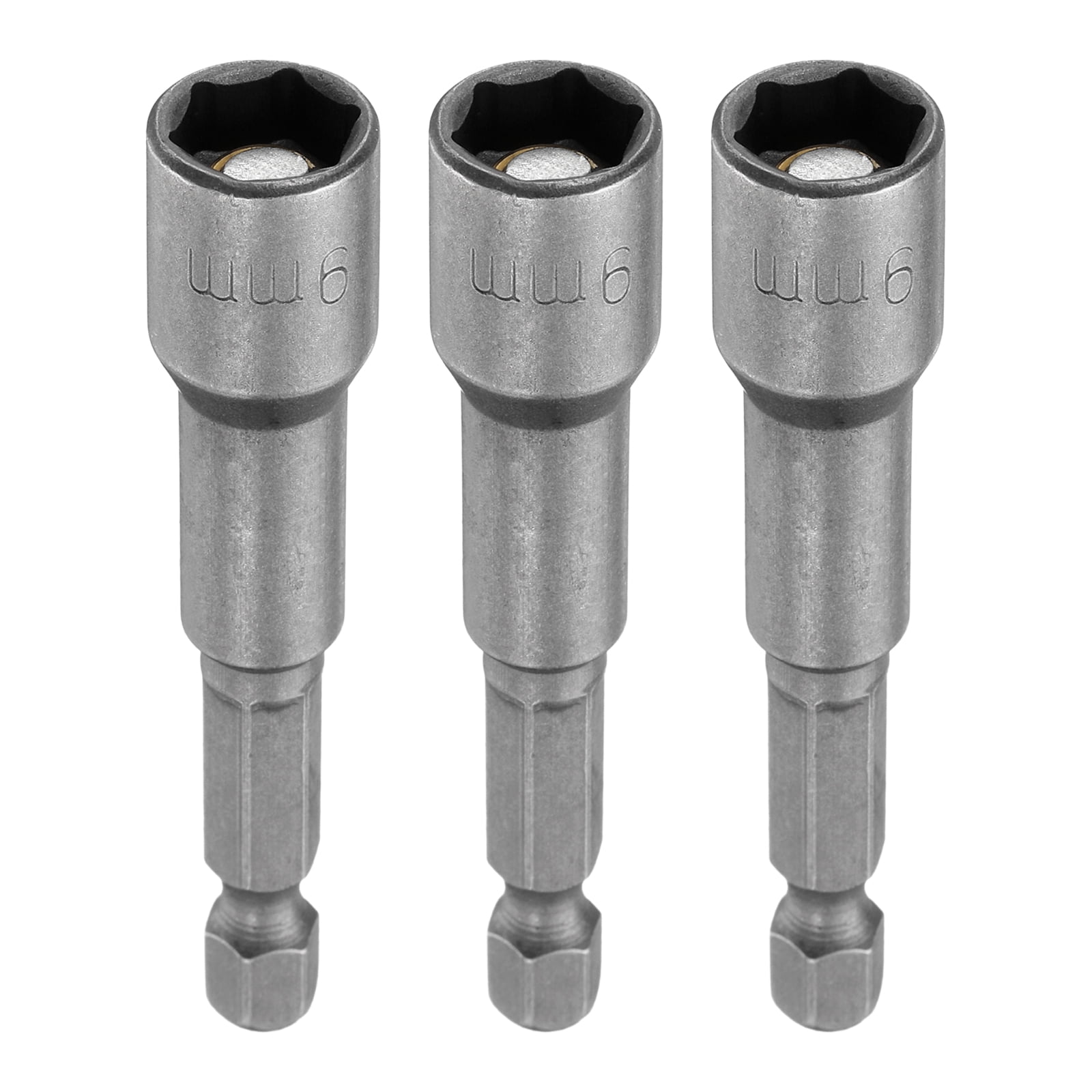 Uxcell 3pcs Hex Nut Driver Drill Bit 9mm Metric 6-Point Socket 1/4" Hex Shank Magnetic Setter CR ...