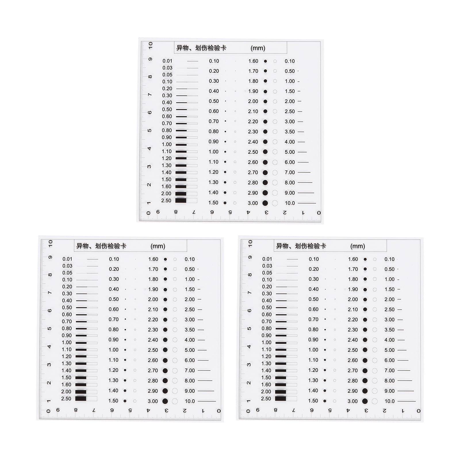 Uxcell 3pcs High Precision SEC Size Estimation Chart 101x101mm 0.12mm ...